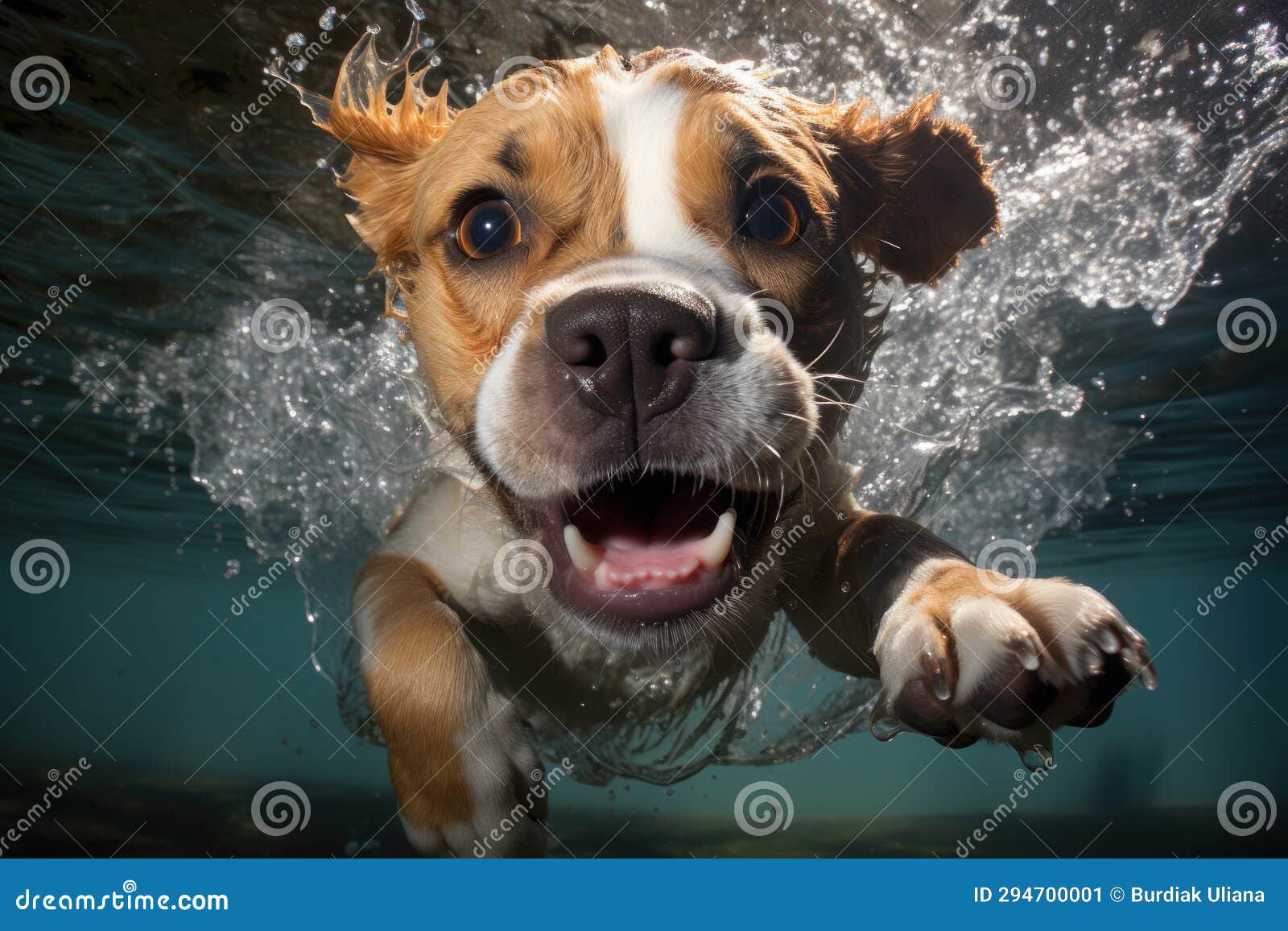 Dog Diving Underwater. AI Generative Stock Illustration - Illustration ...