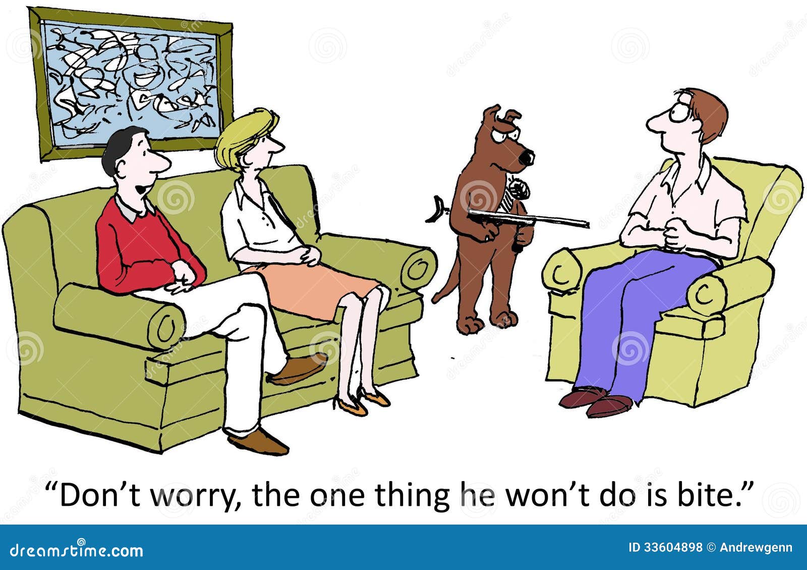 Dog does not bite stock illustration. Illustration of cartoon - 33604898