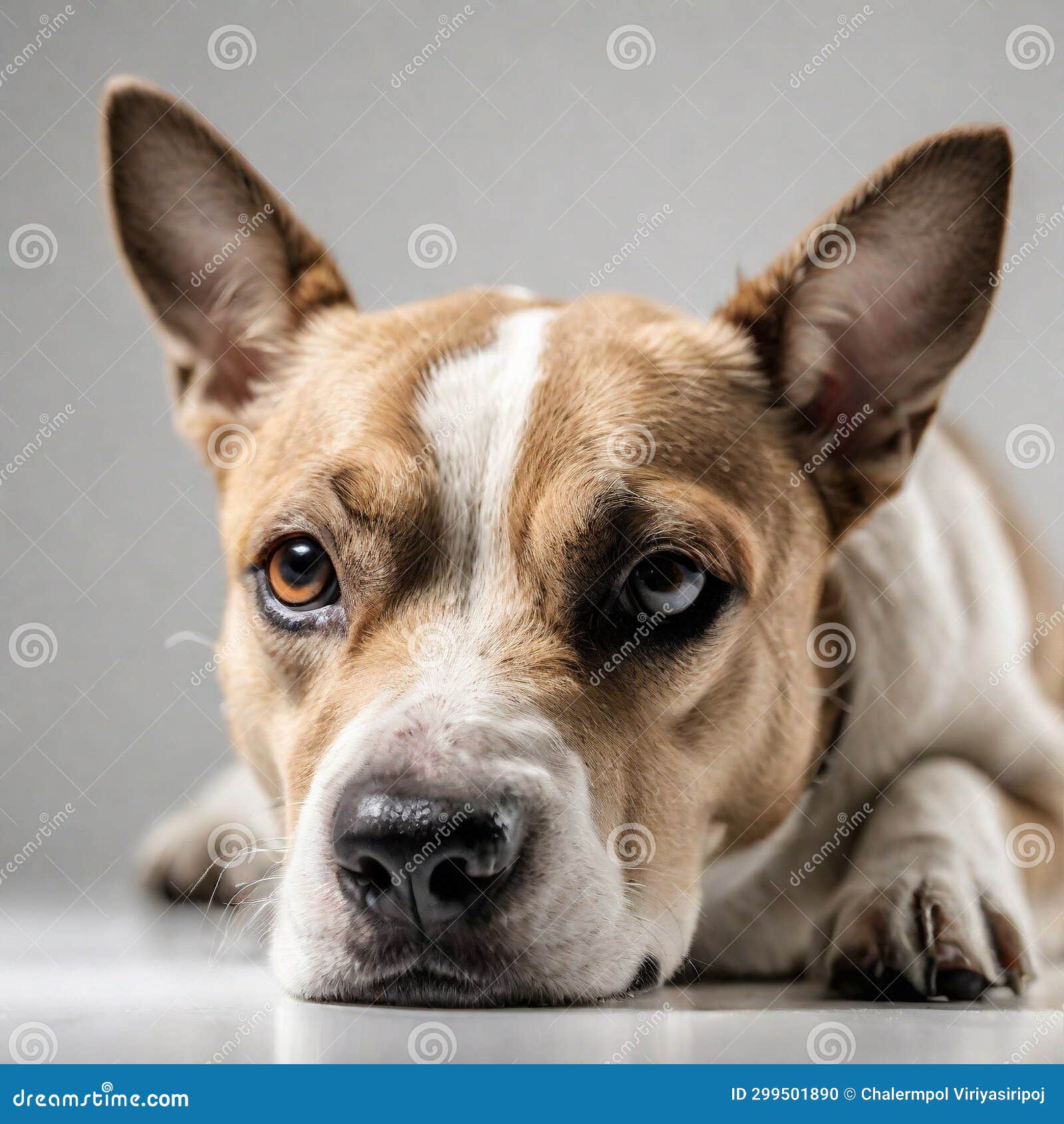 Dog Dramatic Studio Lighting and a Shallow Depth Isolated on White ...