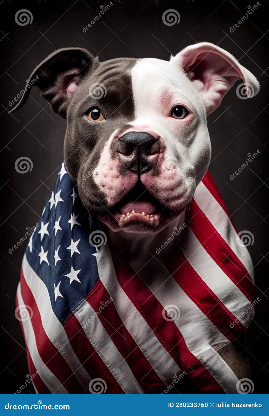 Dog Draped with USA Flag. AI Generated Stock Illustration ...