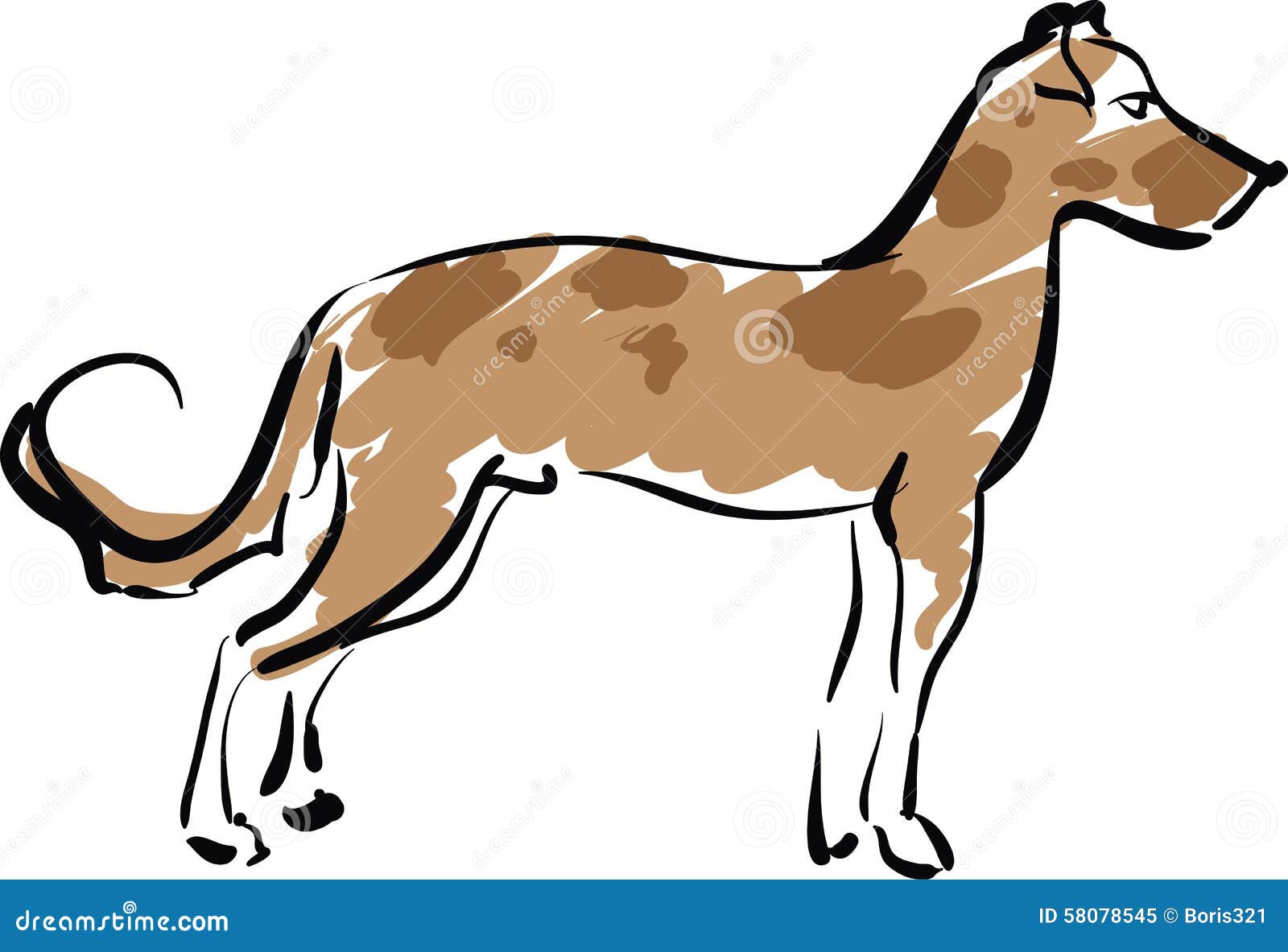 Dog stock vector. Illustration of tail, drawing, design - 58078545