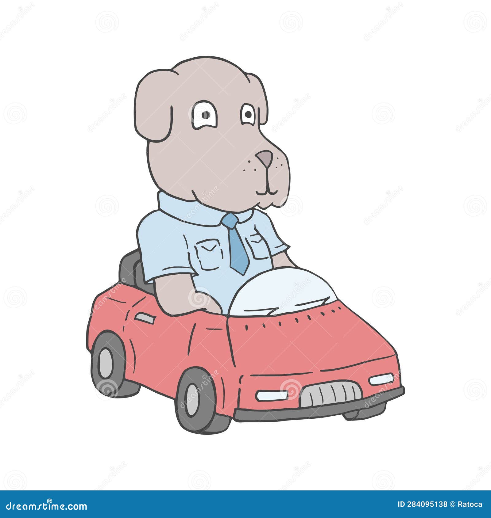 Dog driving draw stock vector. Illustration of travel - 284095138