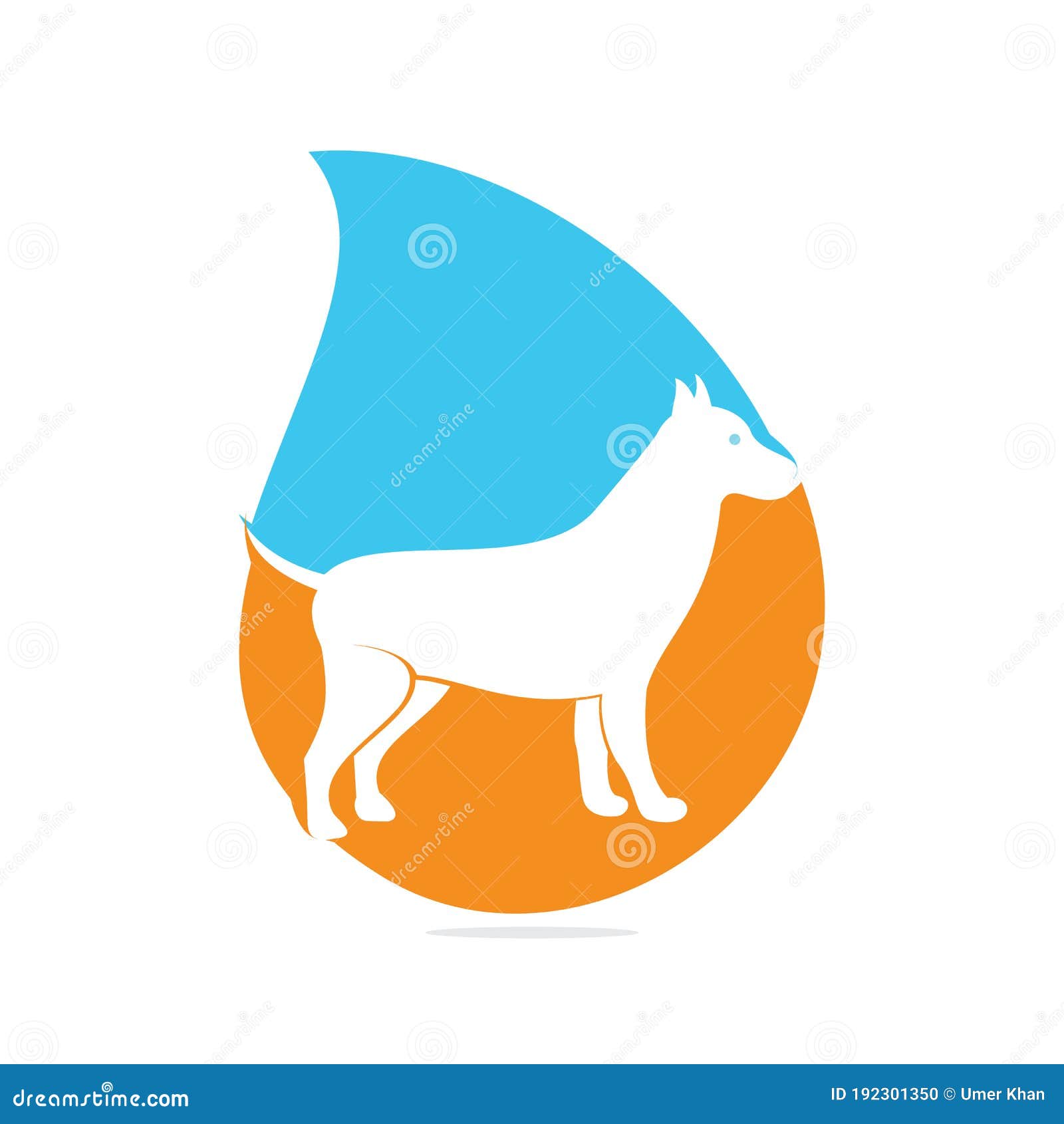 Dog Drop Shape Concept Logo Design Vector Stock Vector - Illustration ...