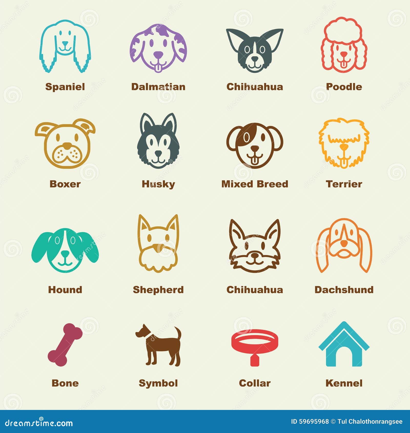 Dog elements stock vector. Illustration of guard, face - 59695968