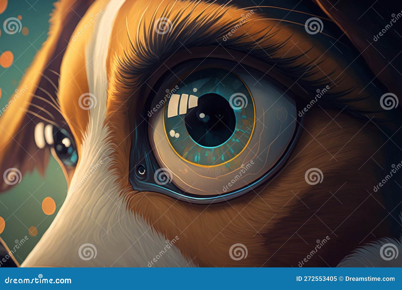 Dog Eye Close Up, Gazing at the Camera, and Room Reflection Stock ...