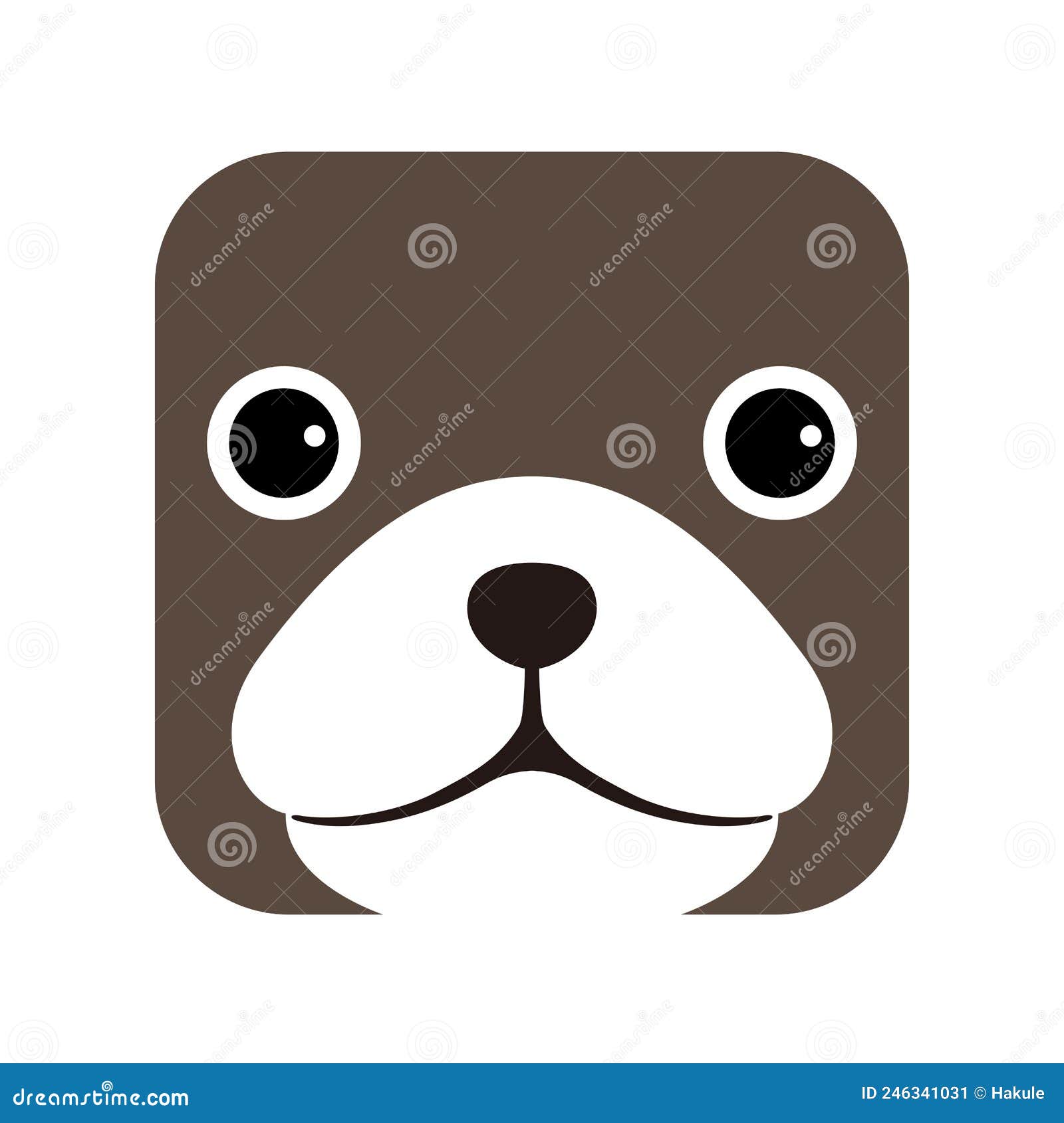 Dog Face Flat Icon Design, Vector Illustration Stock Vector ...