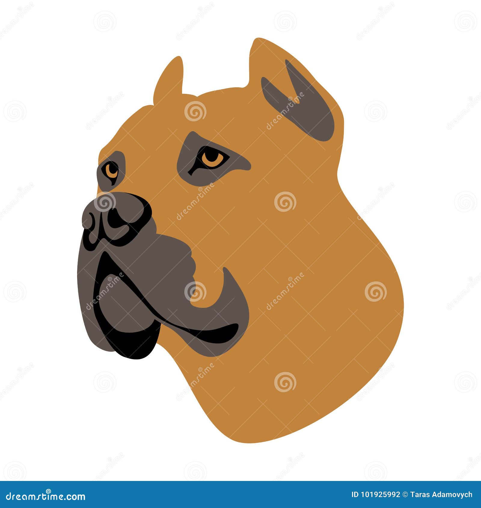 Dog Face Head Vector Illustration Style Flat Stock Vector ...