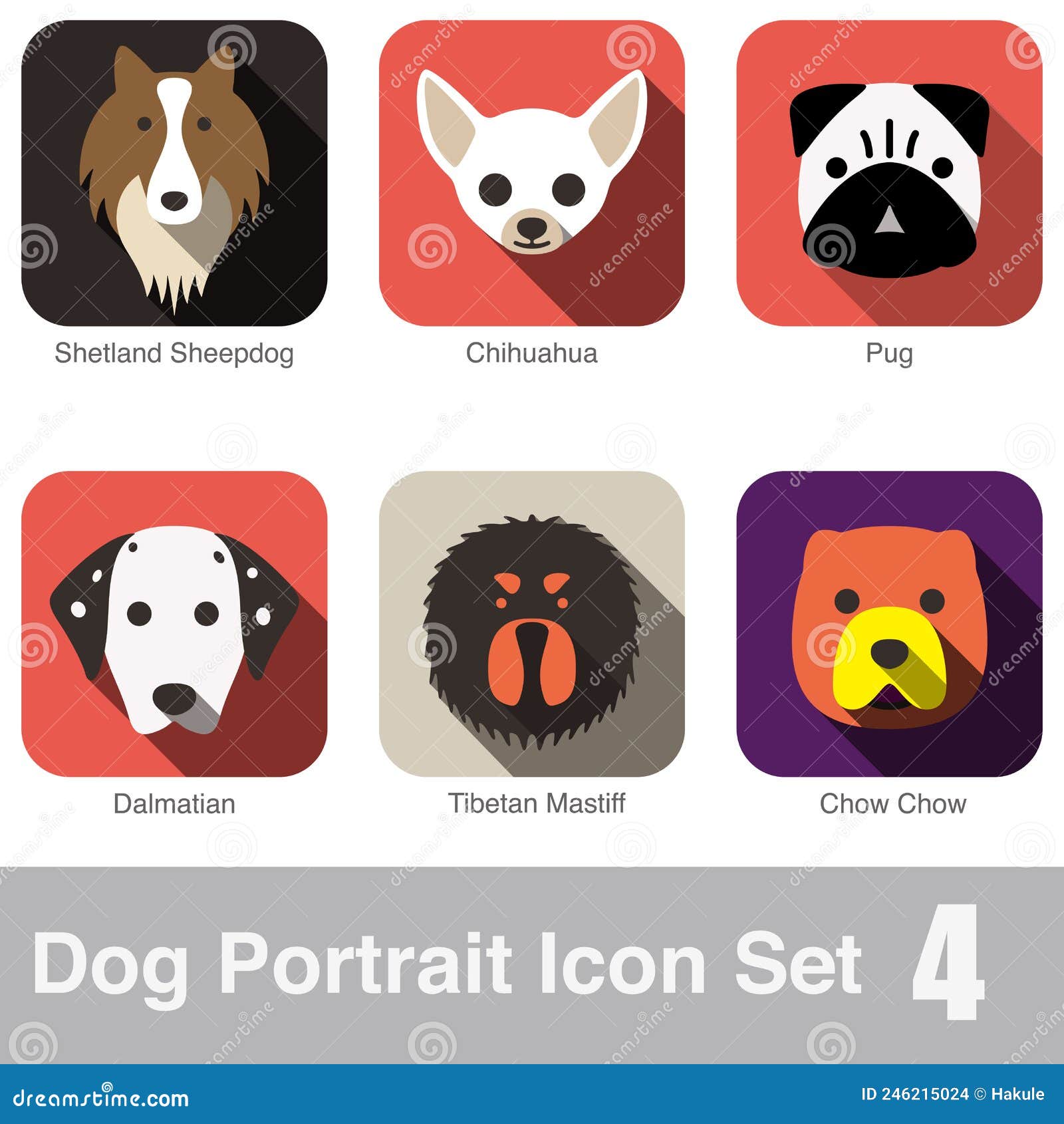 Dog Face Portrait Icon Design Series Stock Vector - Illustration of ...