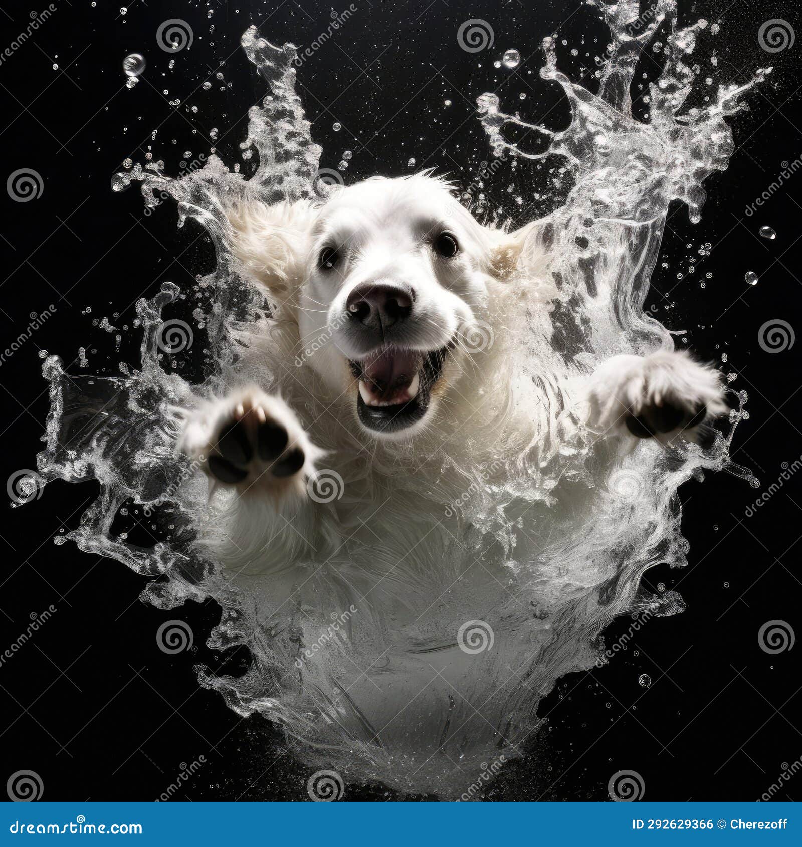 Dog Falling into the Water, Splash Stock Photo - Image of fresh ...