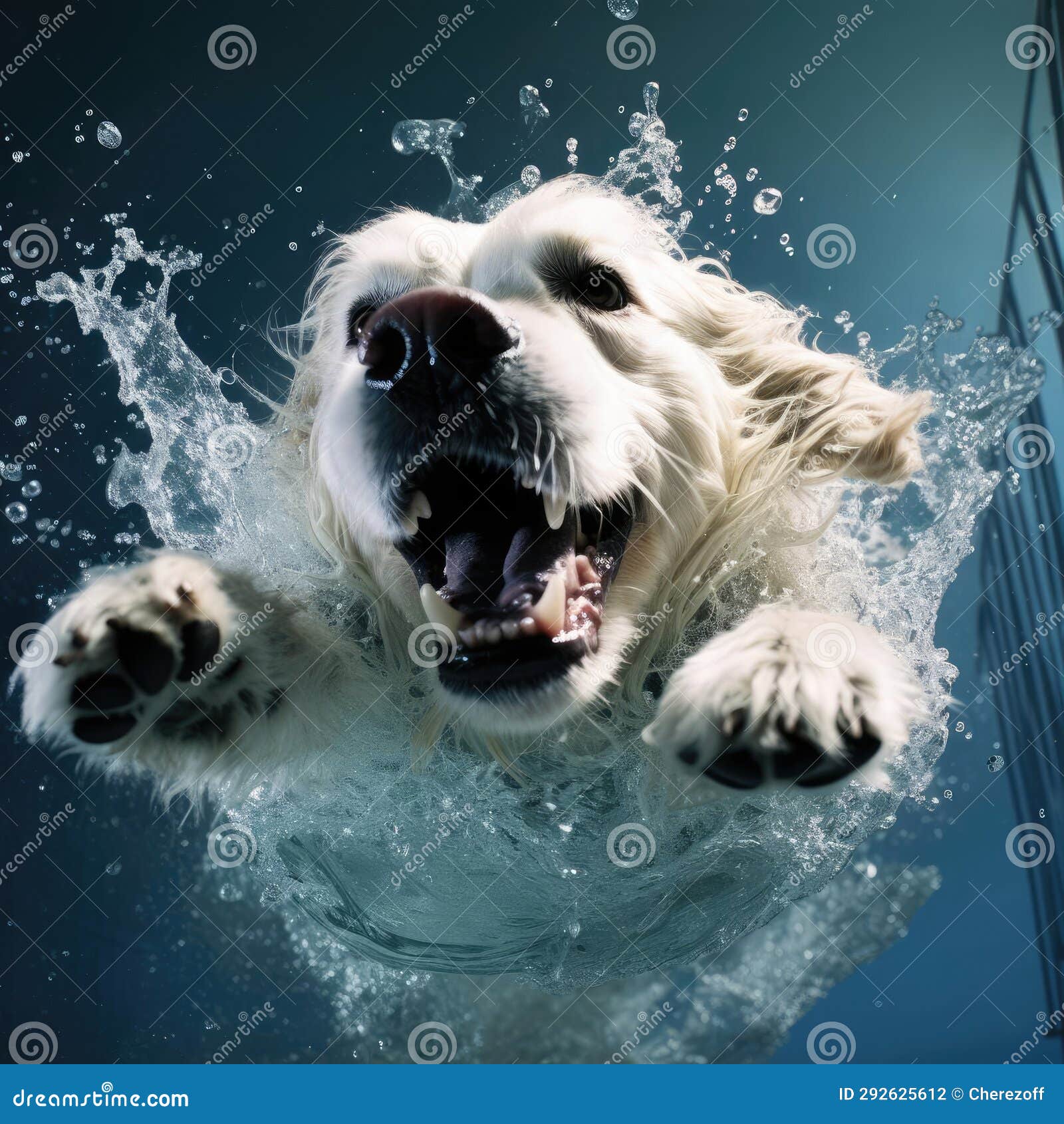 Dog Falling into the Water, Splash Stock Photo - Image of playing ...