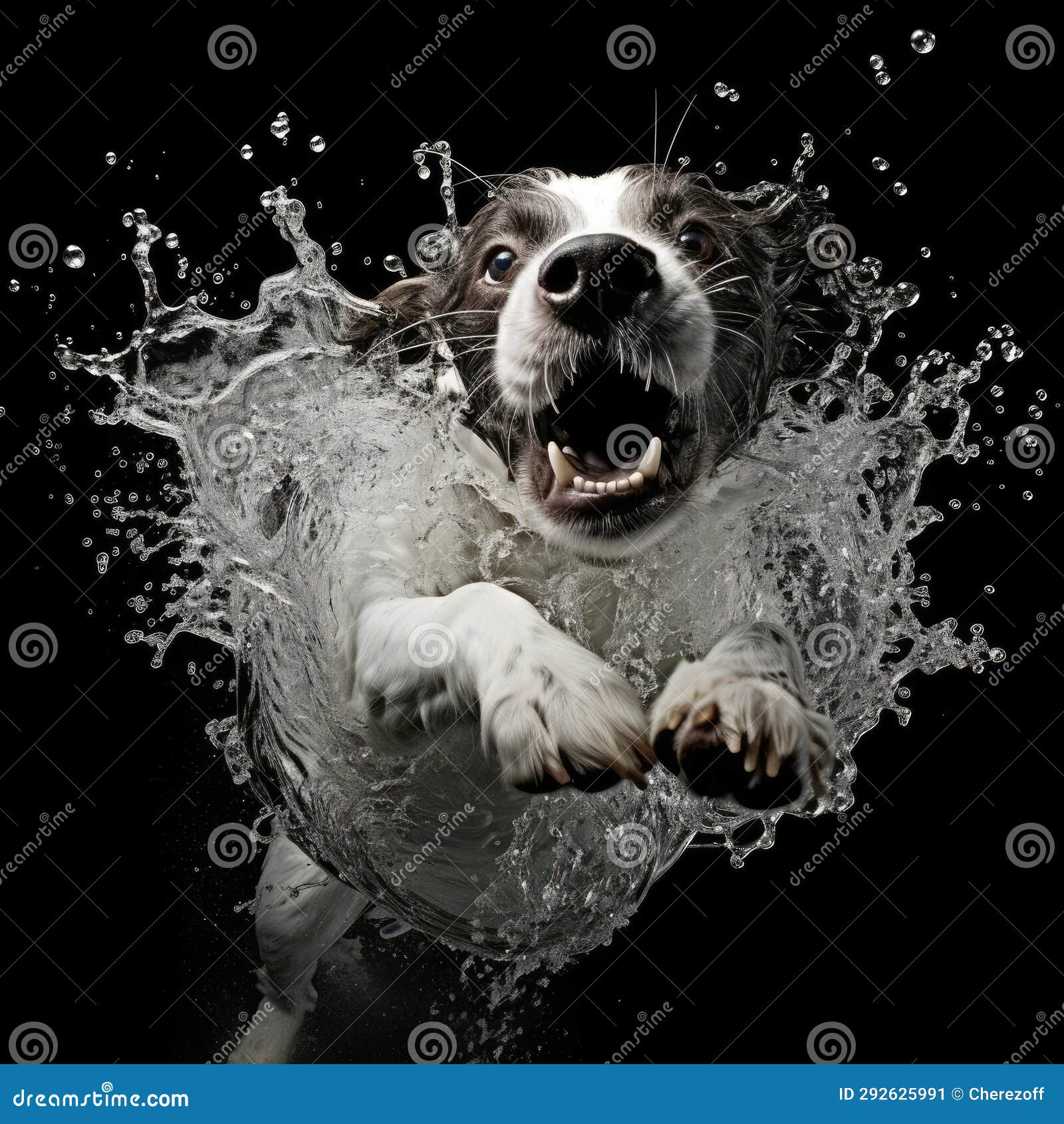 Dog Falling into the Water, Splash Stock Image - Image of character ...