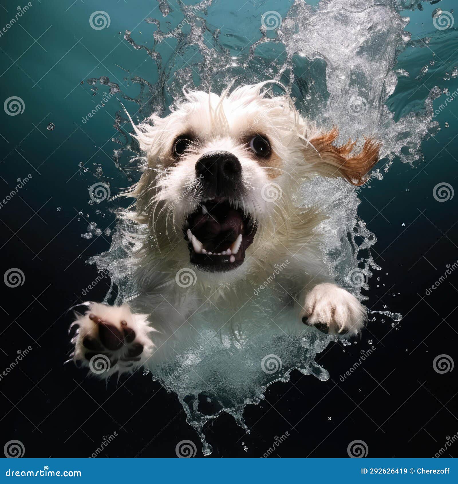 Dog Falling into the Water, Splash Stock Image - Image of stagnant ...