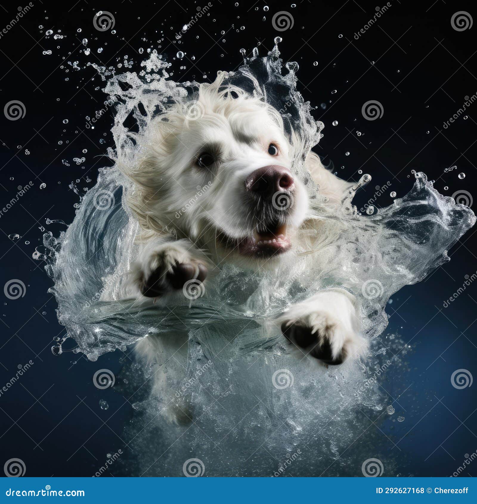 Dog Falling into the Water, Splash Stock Photo - Image of cute, surface ...