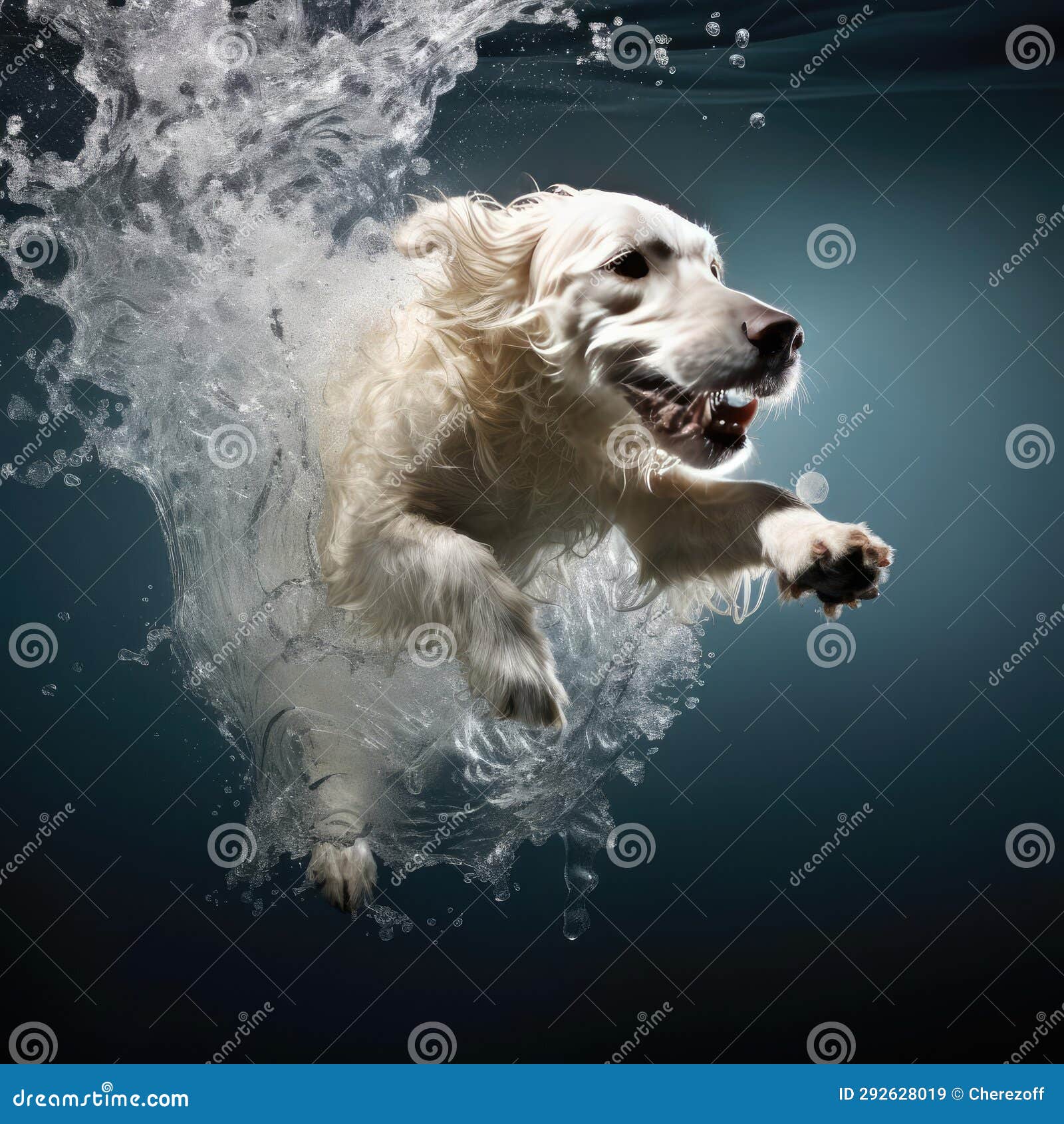 Dog Falling into the Water, Splash Stock Image - Image of running ...