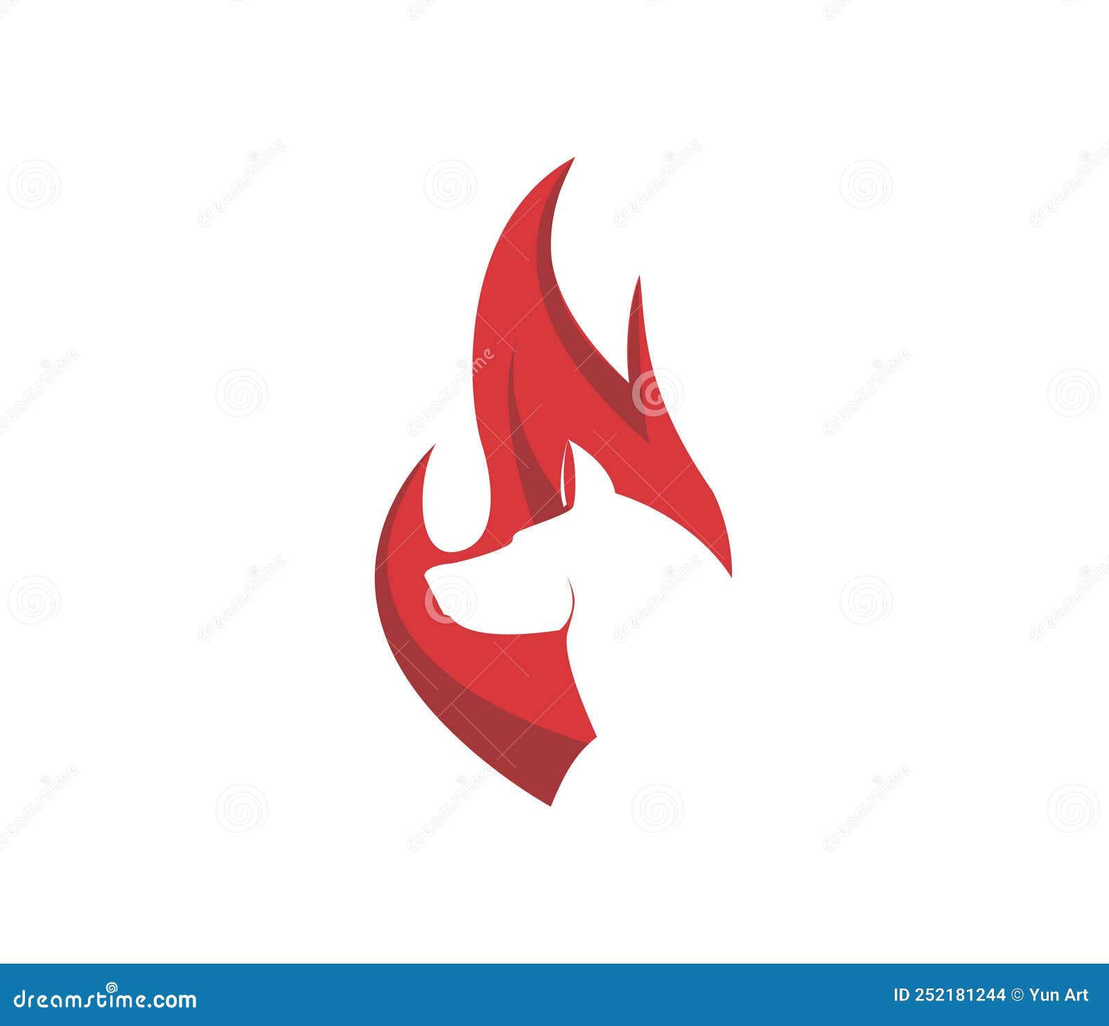 Dog and fire design logo stock photo. Image of young - 252181244