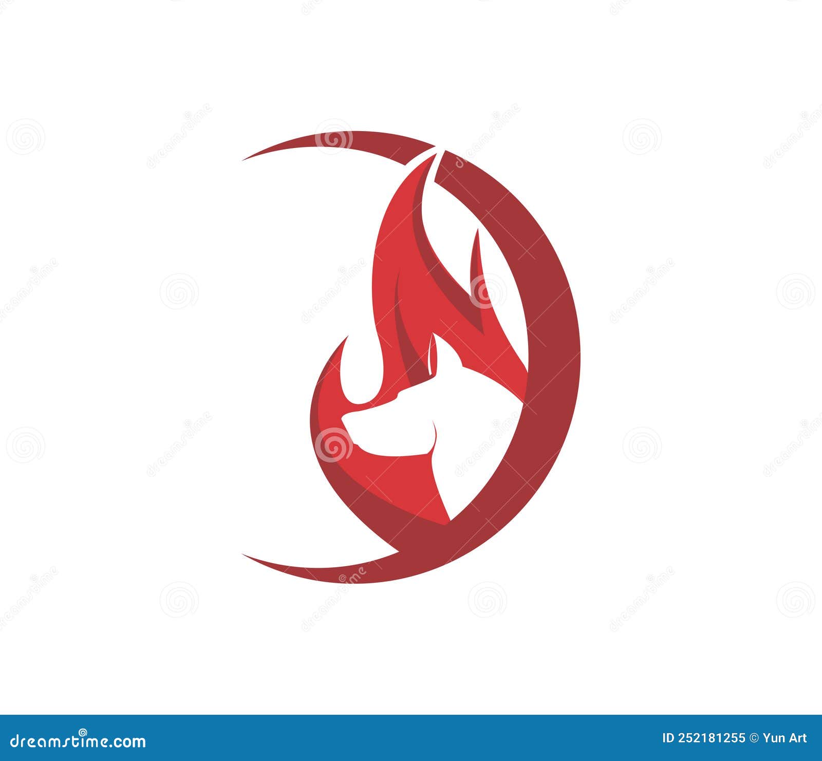 Dog and fire design logo stock image. Image of animal - 252181255