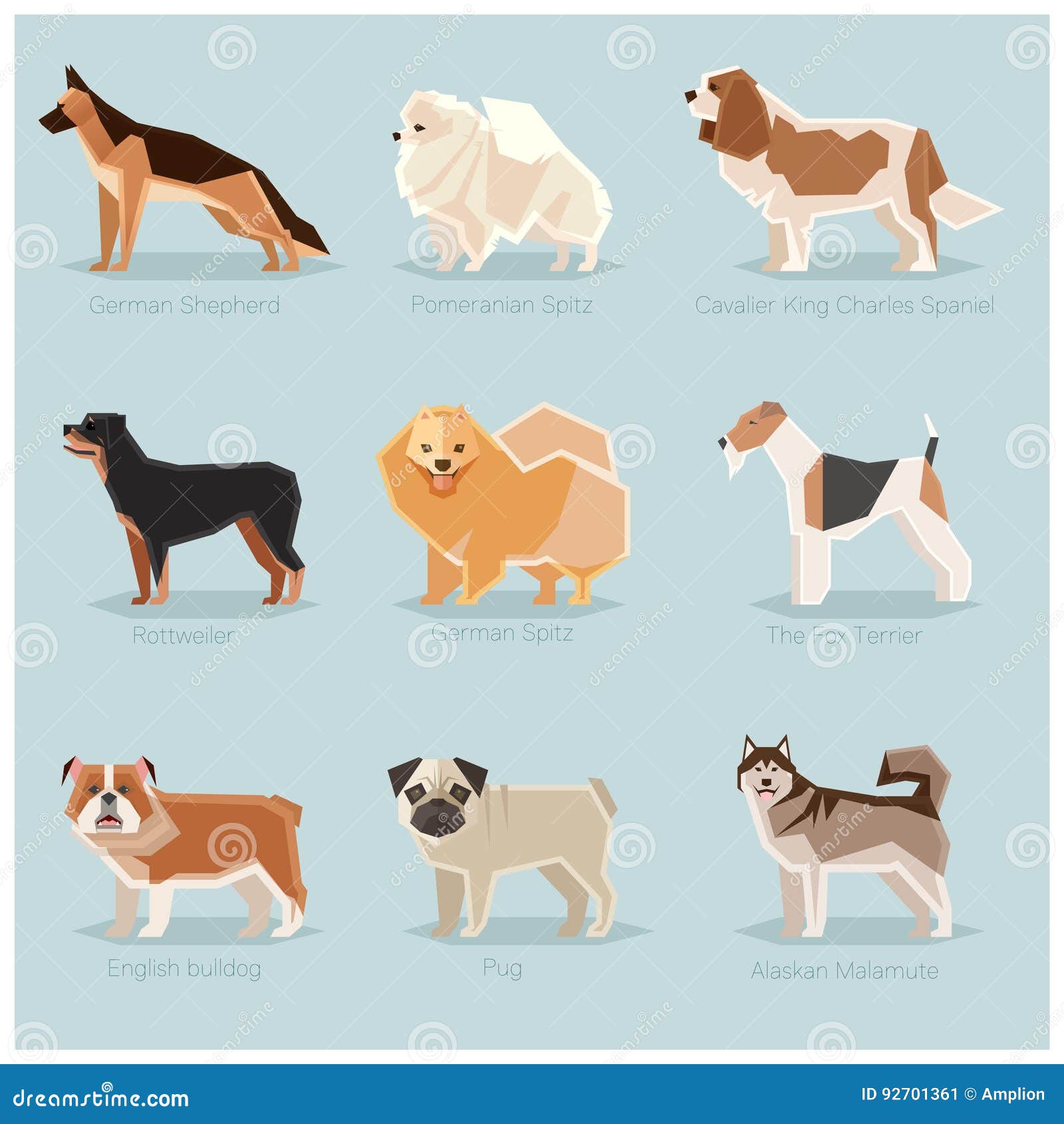 Dog flat icons set stock vector. Illustration of cynology - 92701361