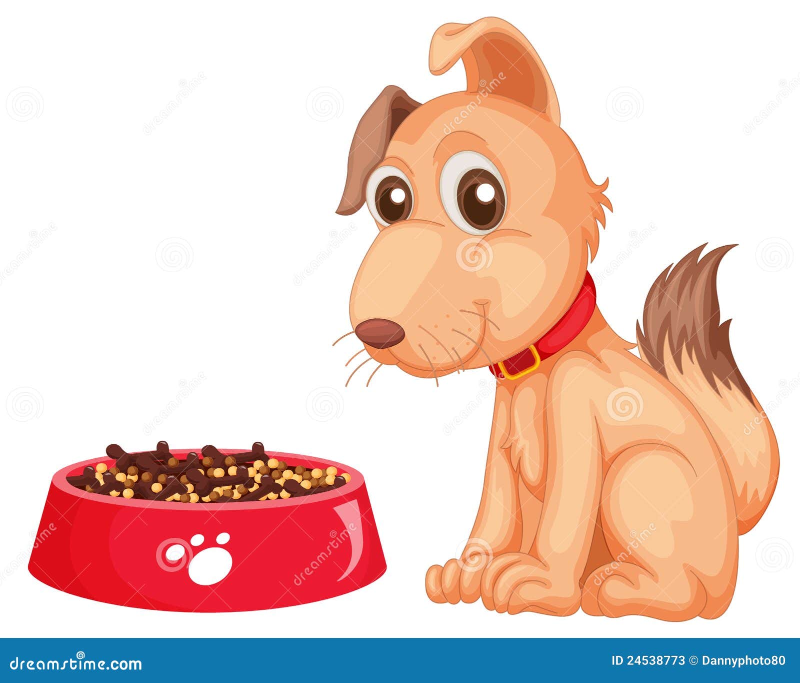 Dog and food stock vector. Illustration of happy, meal - 24538773