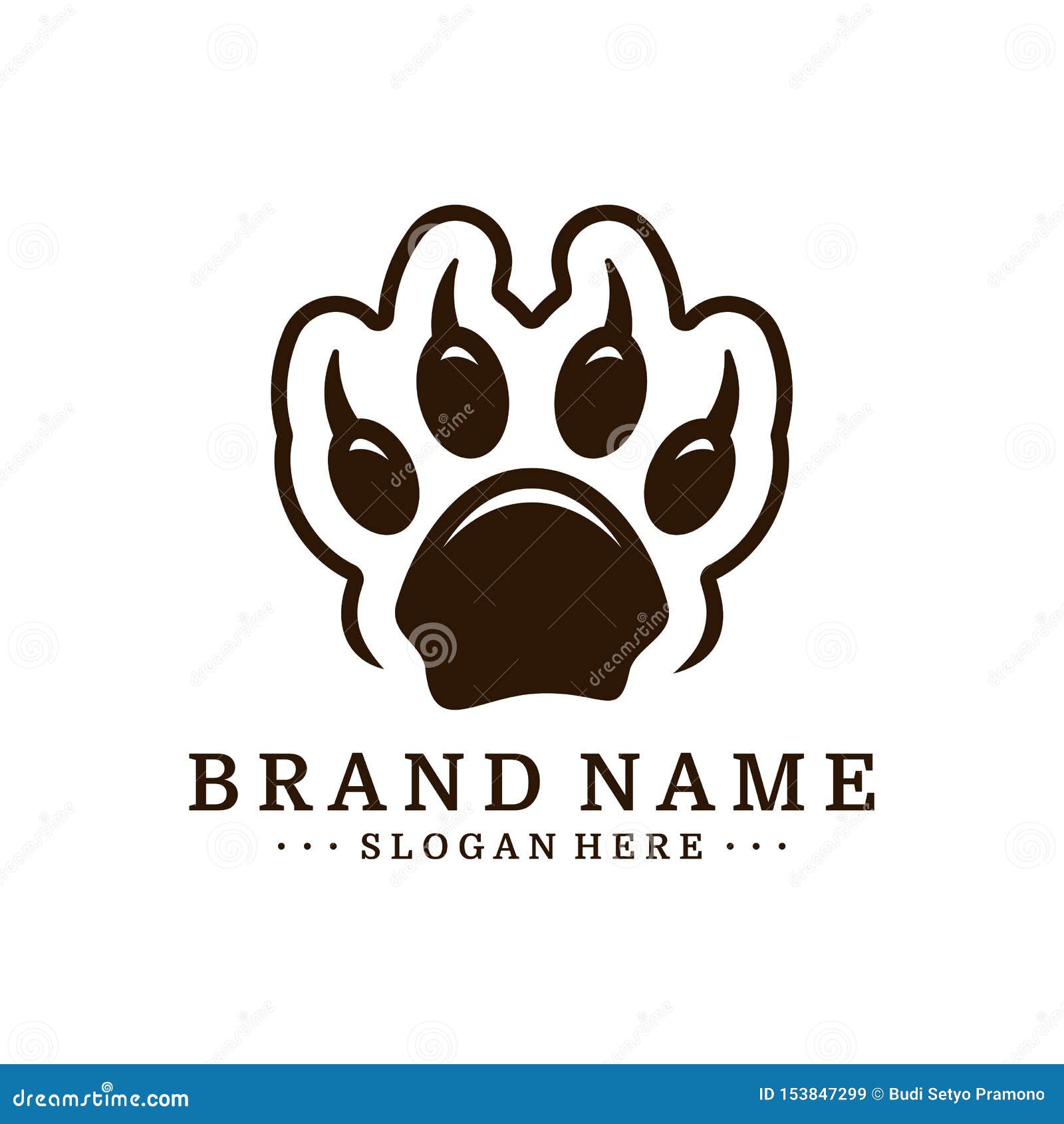 Dog Foot Logo Design Vector Template. Dog Icon Logo Vector Stock ...