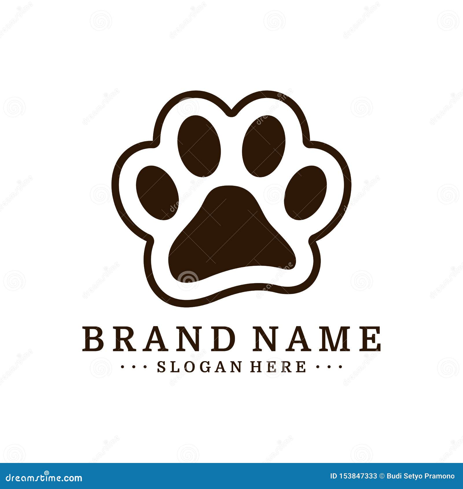Dog Foot Logo Design Vector Template. Dog Icon Logo Vector Stock ...
