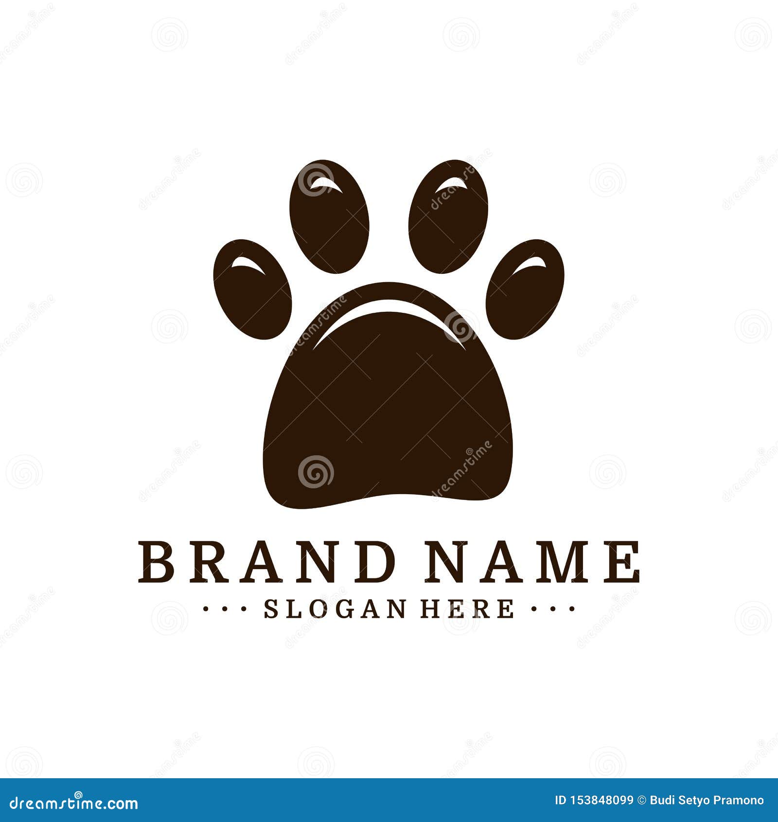 Dog Foot Logo Design Vector Template. Dog Icon Logo Vector Stock Vector ...