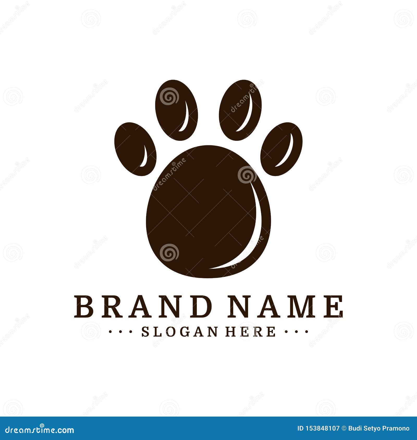 Dog Foot Logo Design Vector Template. Dog Icon Logo Vector Stock Vector ...