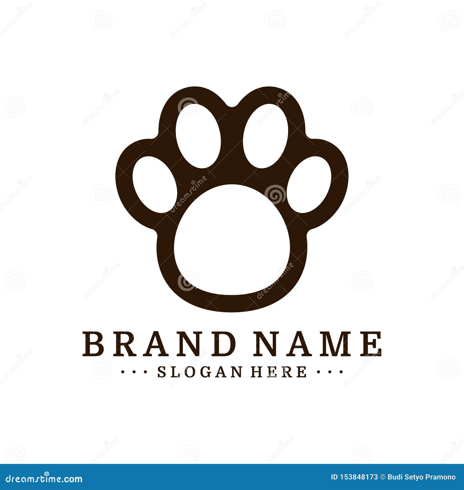 Dog Foot Logo Design Vector Template. Dog Icon Logo Vector Stock Vector ...