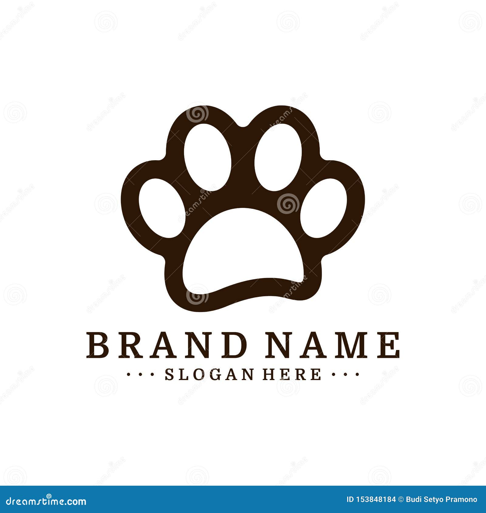 Dog Foot Logo Design Vector Template. Dog Icon Logo Vector Stock Vector ...