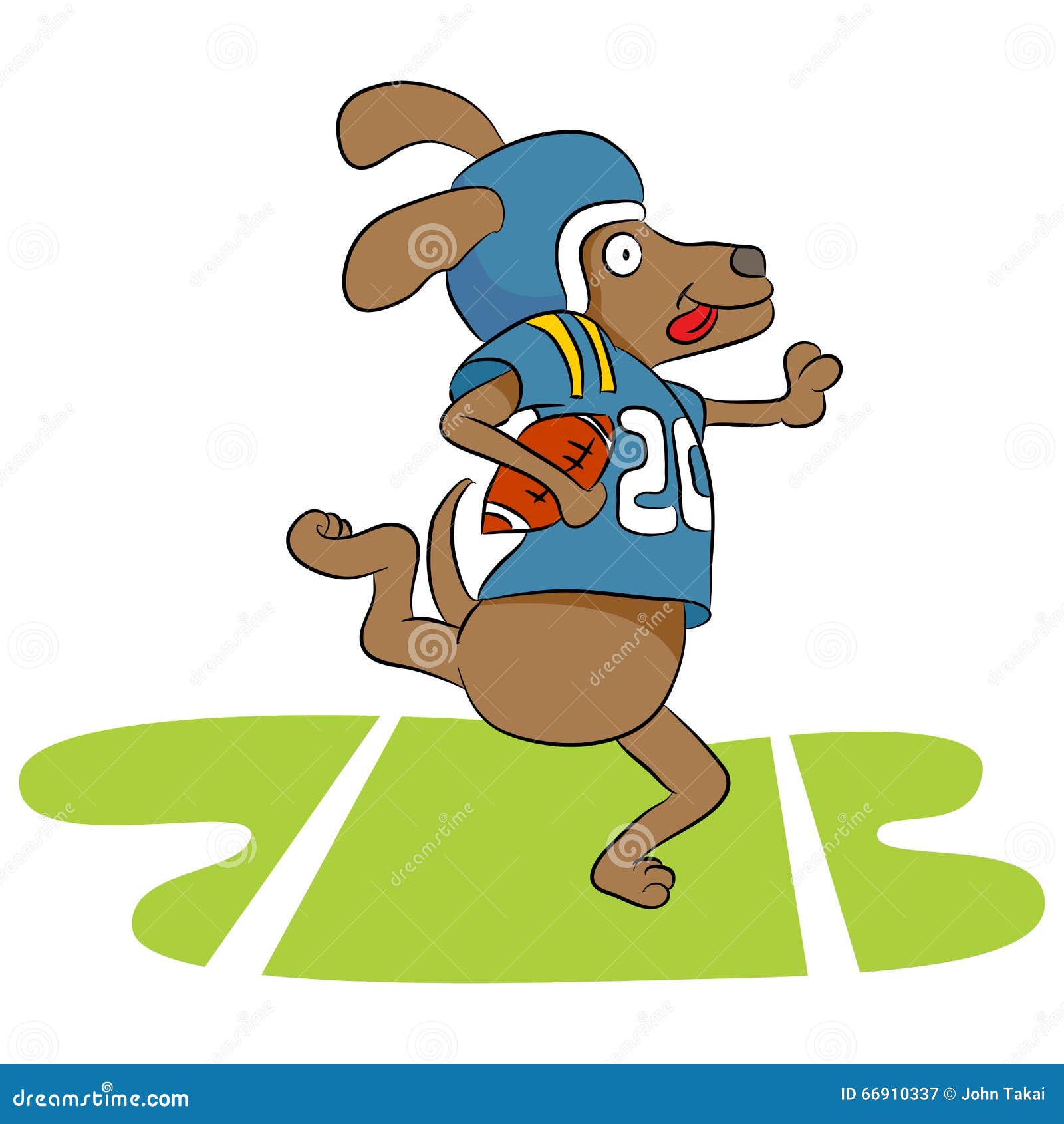 Dog Football Player stock vector. Illustration of running - 66910337