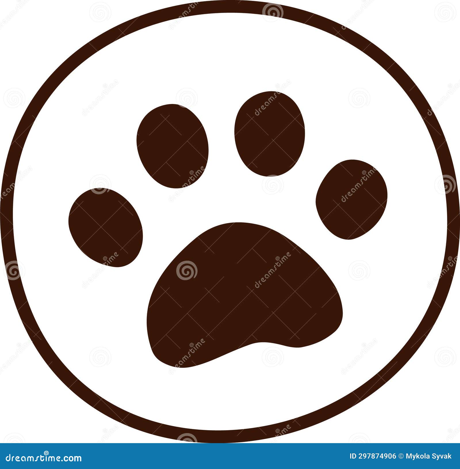Dog Footprint Lined Sticker Stock Vector - Illustration of animal ...
