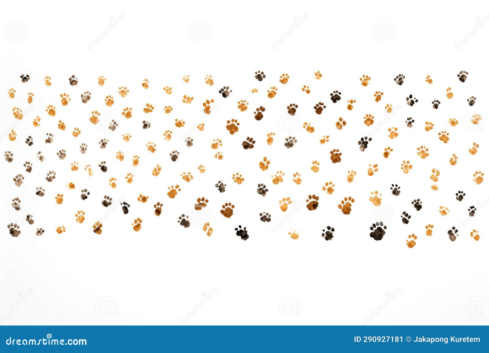 Dog Footprints Abstract Background. Stock Illustration - Illustration ...
