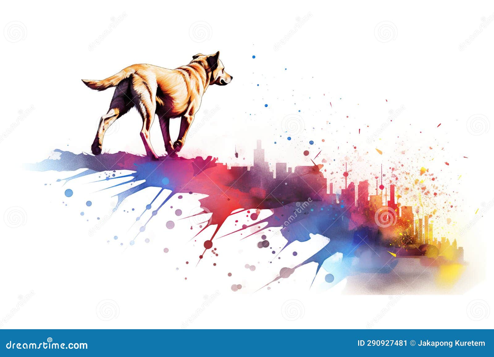 Dog Footprints Abstract Background. Stock Illustration - Illustration ...