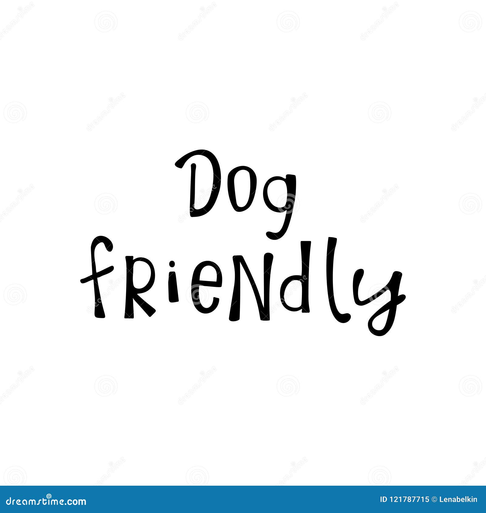 Dog Friendly Lettering Cartoon Vector | CartoonDealer.com #121787715
