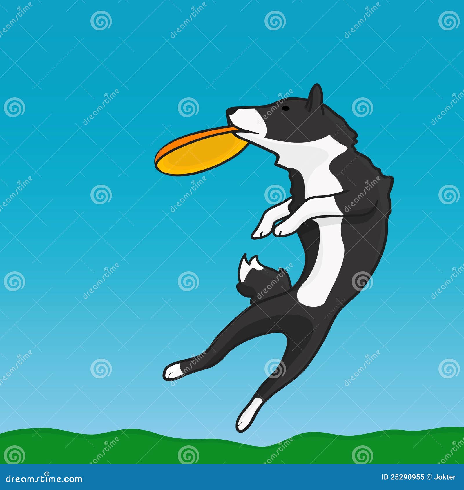 A dog and frisbee stock vector. Illustration of catch - 25290955