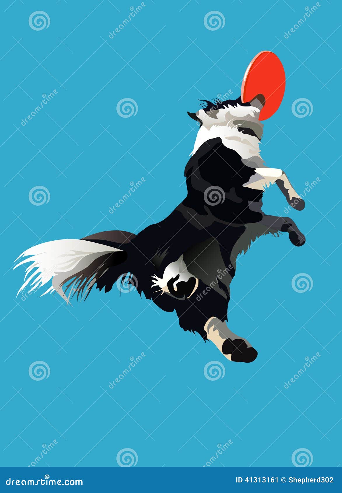 Dog-frisbee1 stock vector. Illustration of jump, background - 41313161