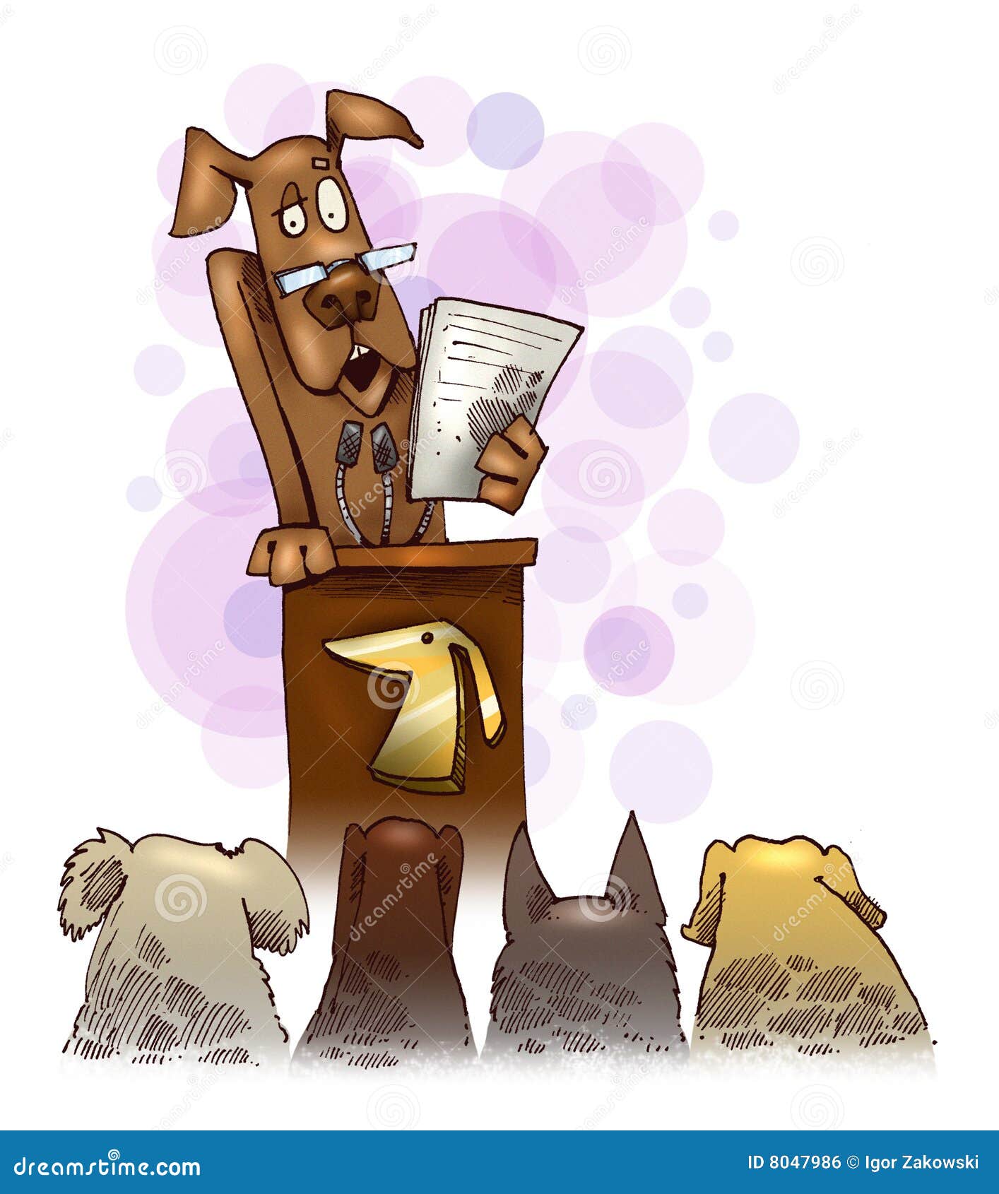 Dog gives a speech stock illustration. Illustration of drawing - 8047986