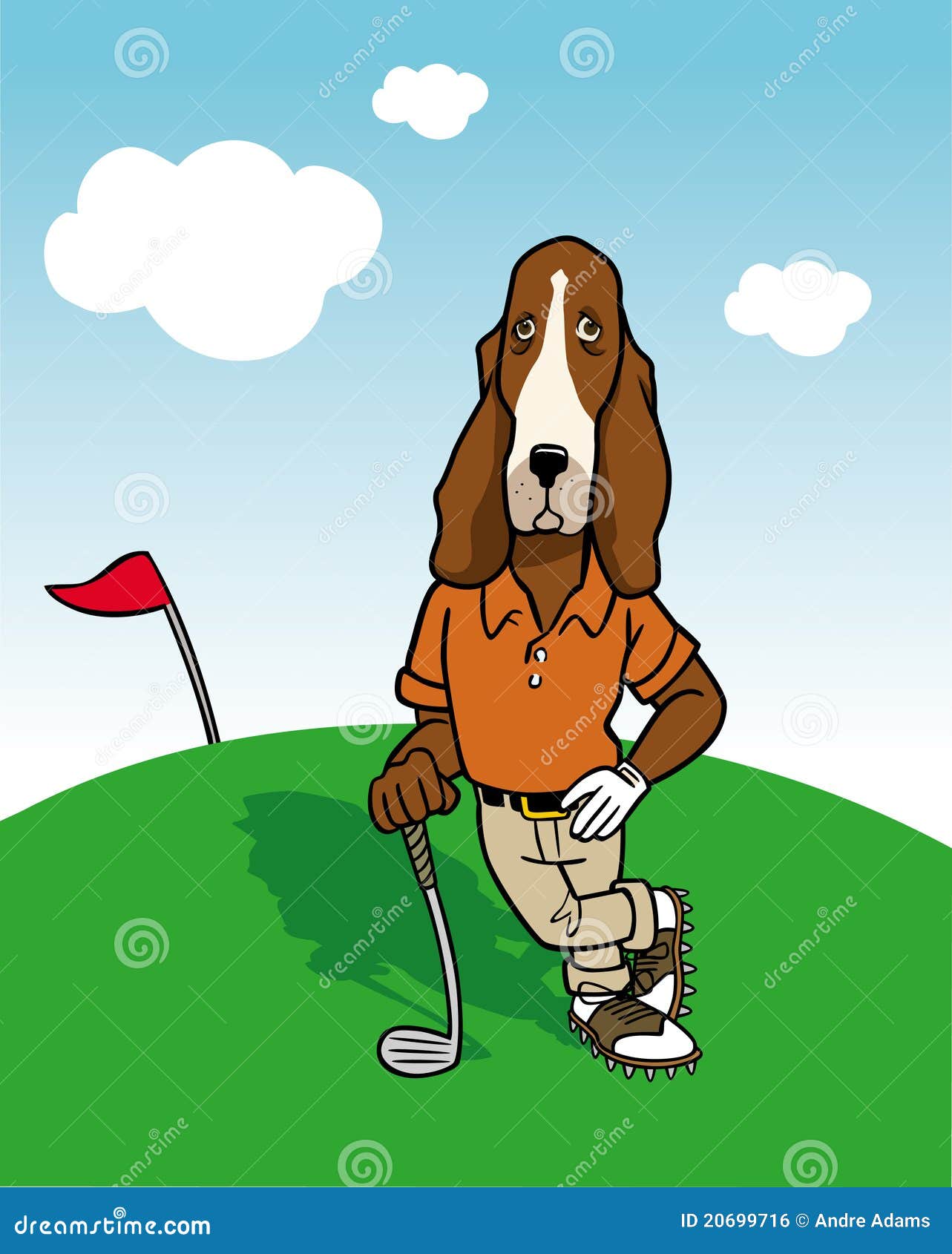 Dog Playing Golf Clipart Borders