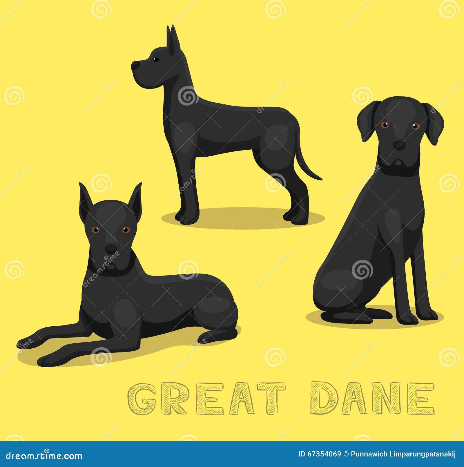 Dog Great Dane Cartoon Vector Illustration Stock Vector - Illustration ...