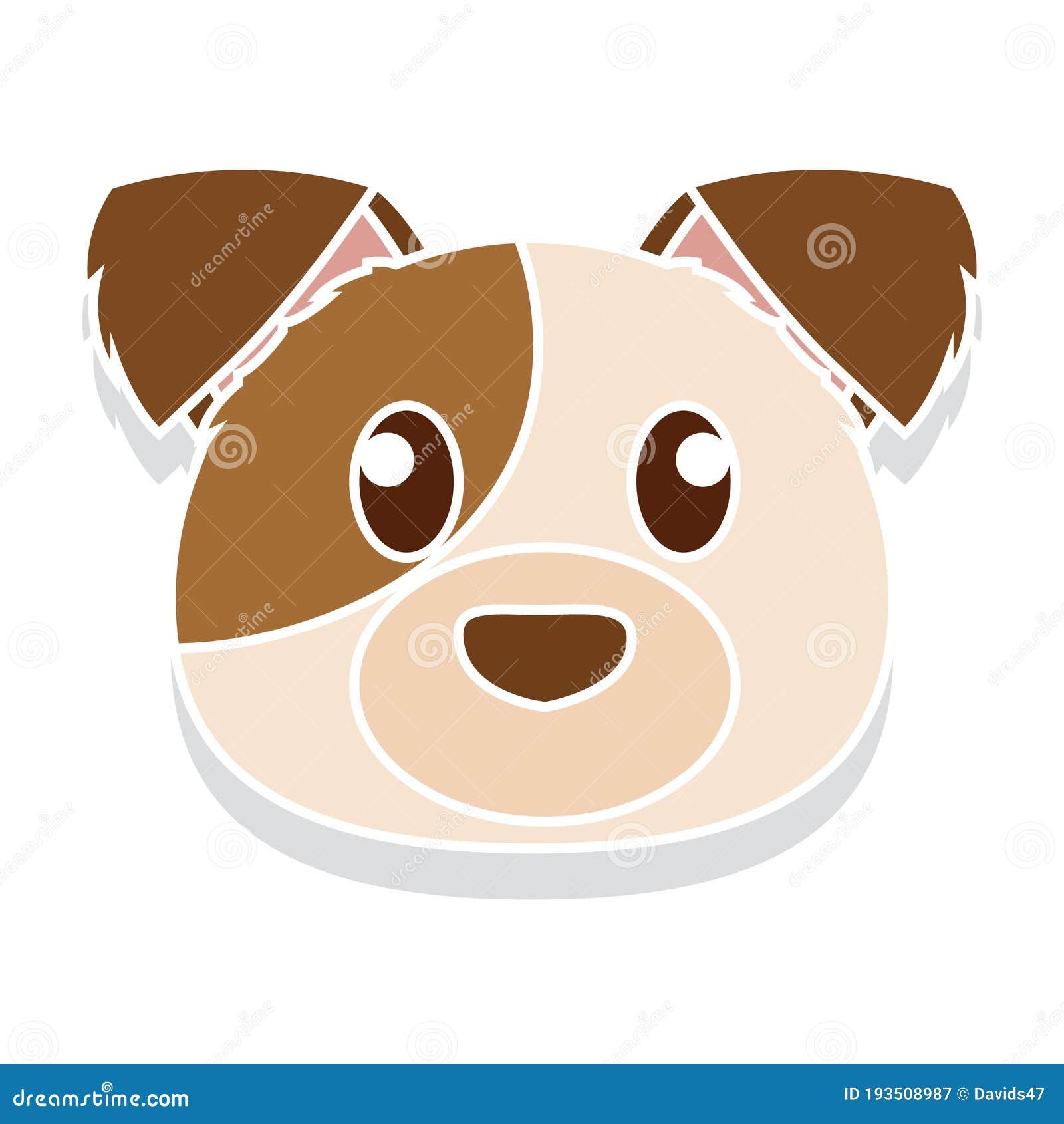 Dog head cartoon stock vector. Illustration of head - 193508987