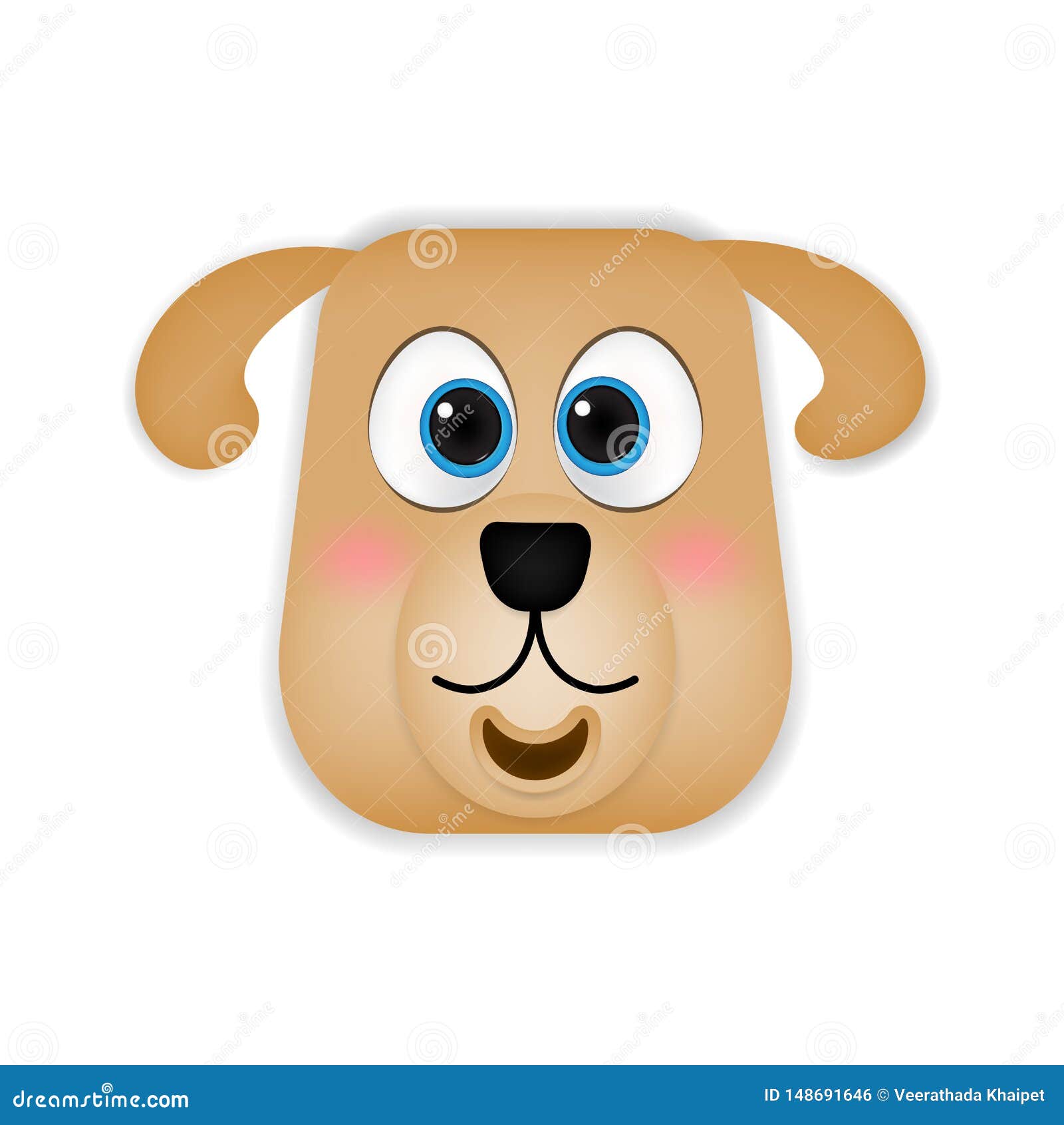 Dog head cartoon vector stock vector. Illustration of head - 148691646