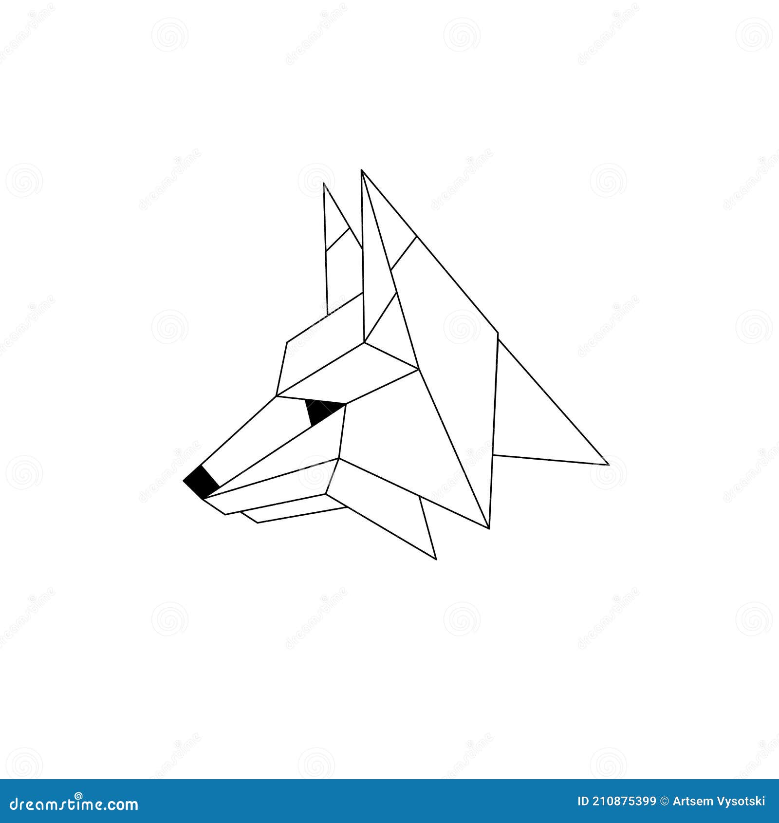 Dog Head Icon. Abstract Triangular Style Stock Vector - Illustration of ...