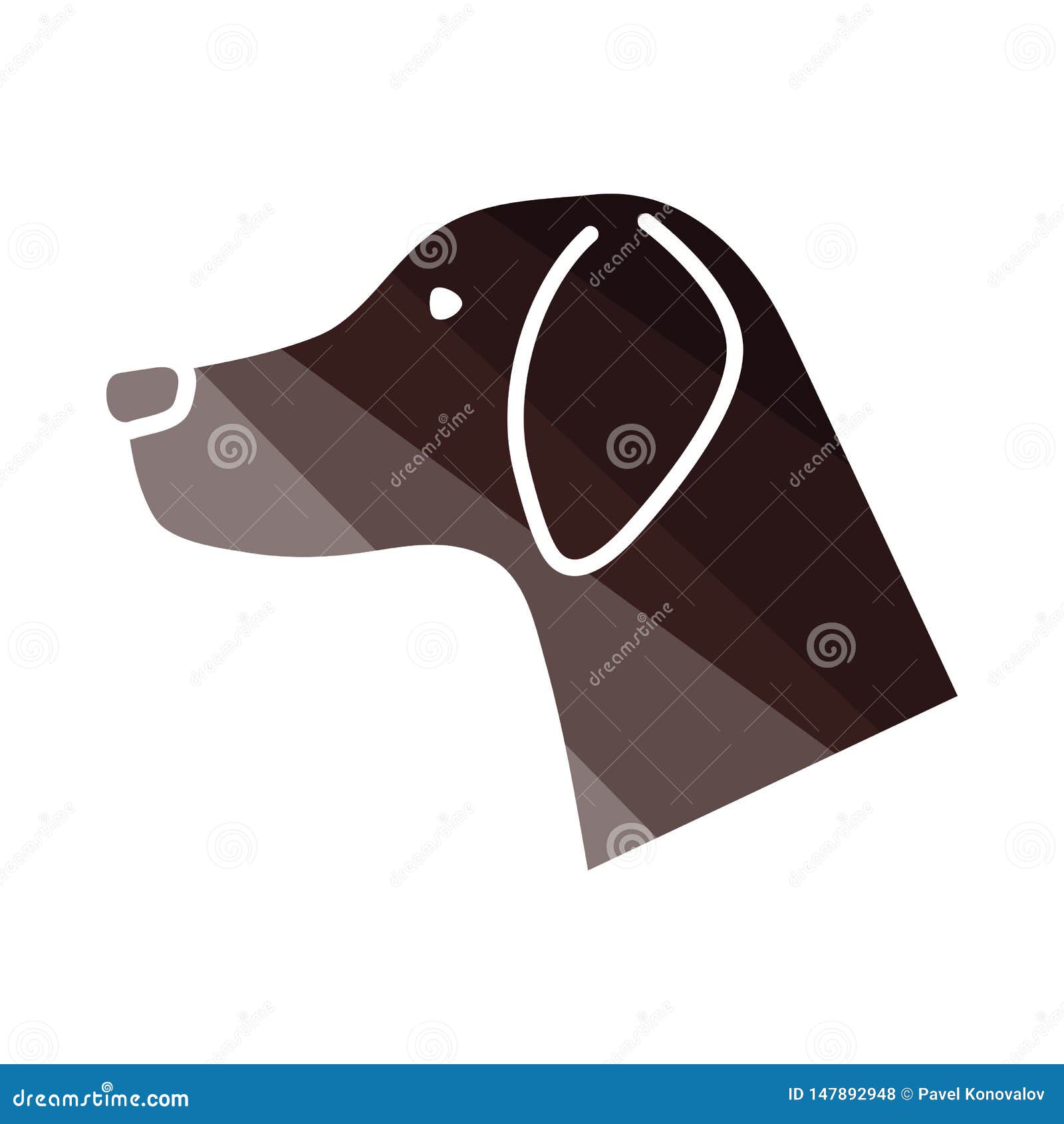 Dog Head Icon stock vector. Illustration of cute, cartoon - 147892948