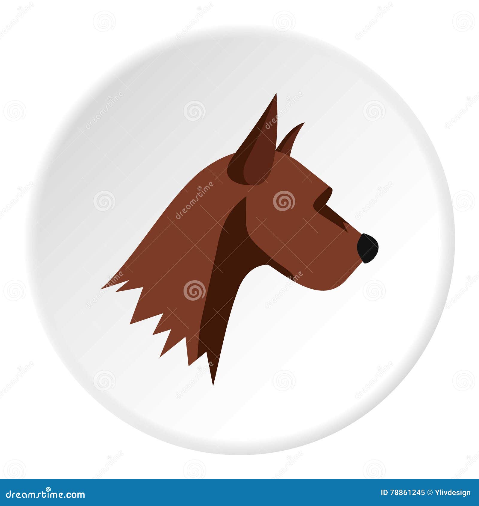 Dog head icon, flat style stock vector. Illustration of concept - 78861245