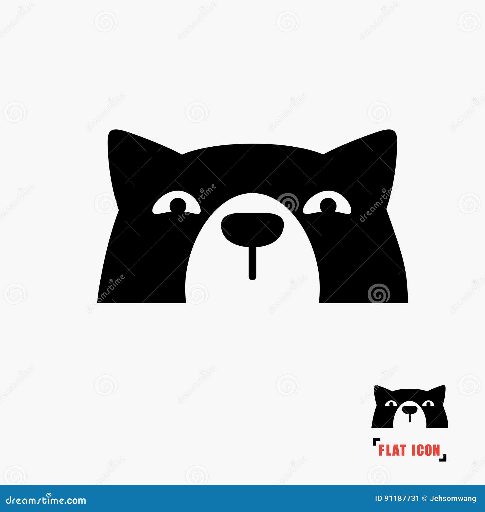 Dog head icon stock vector. Illustration of hound, life - 91187731