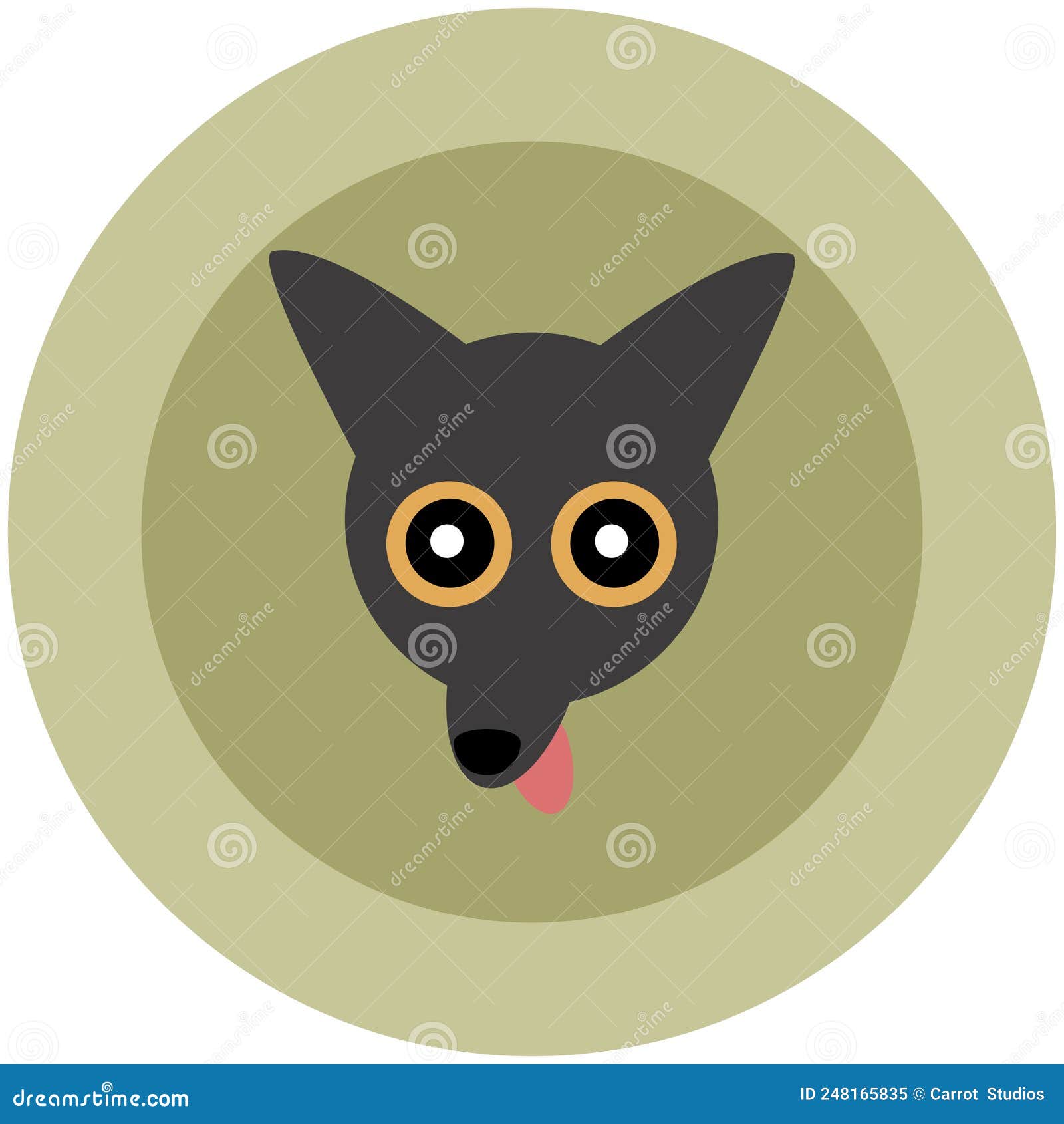 Dog Head Icon Vector stock vector. Illustration of clipart - 248165835