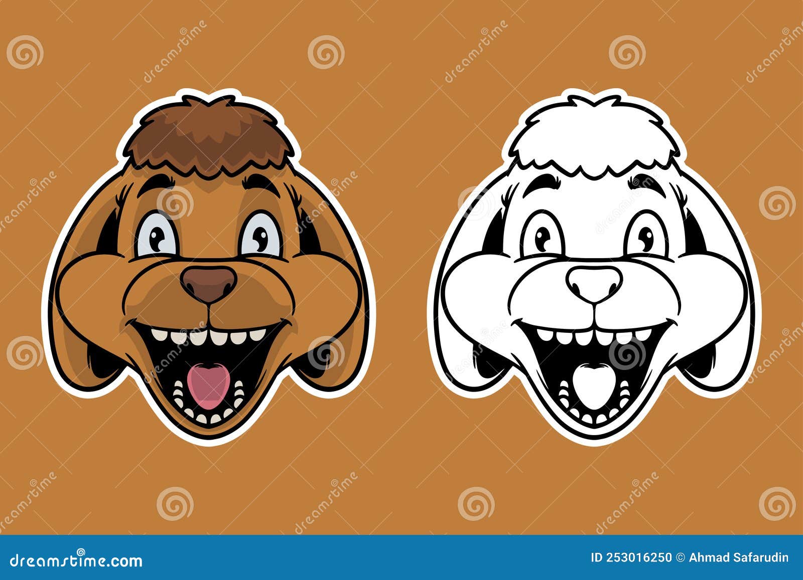Dog Head Mascot Vector Illustration Cartoon Style Stock Illustration ...