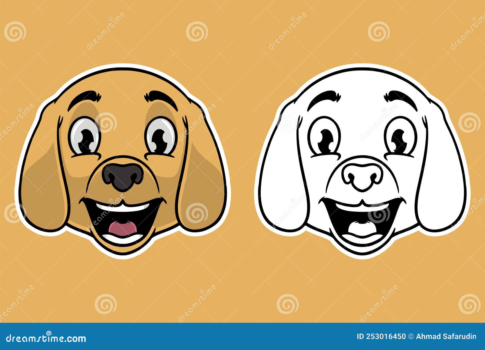 Dog Head Mascot Vector Illustration Cartoon Style Stock Illustration ...