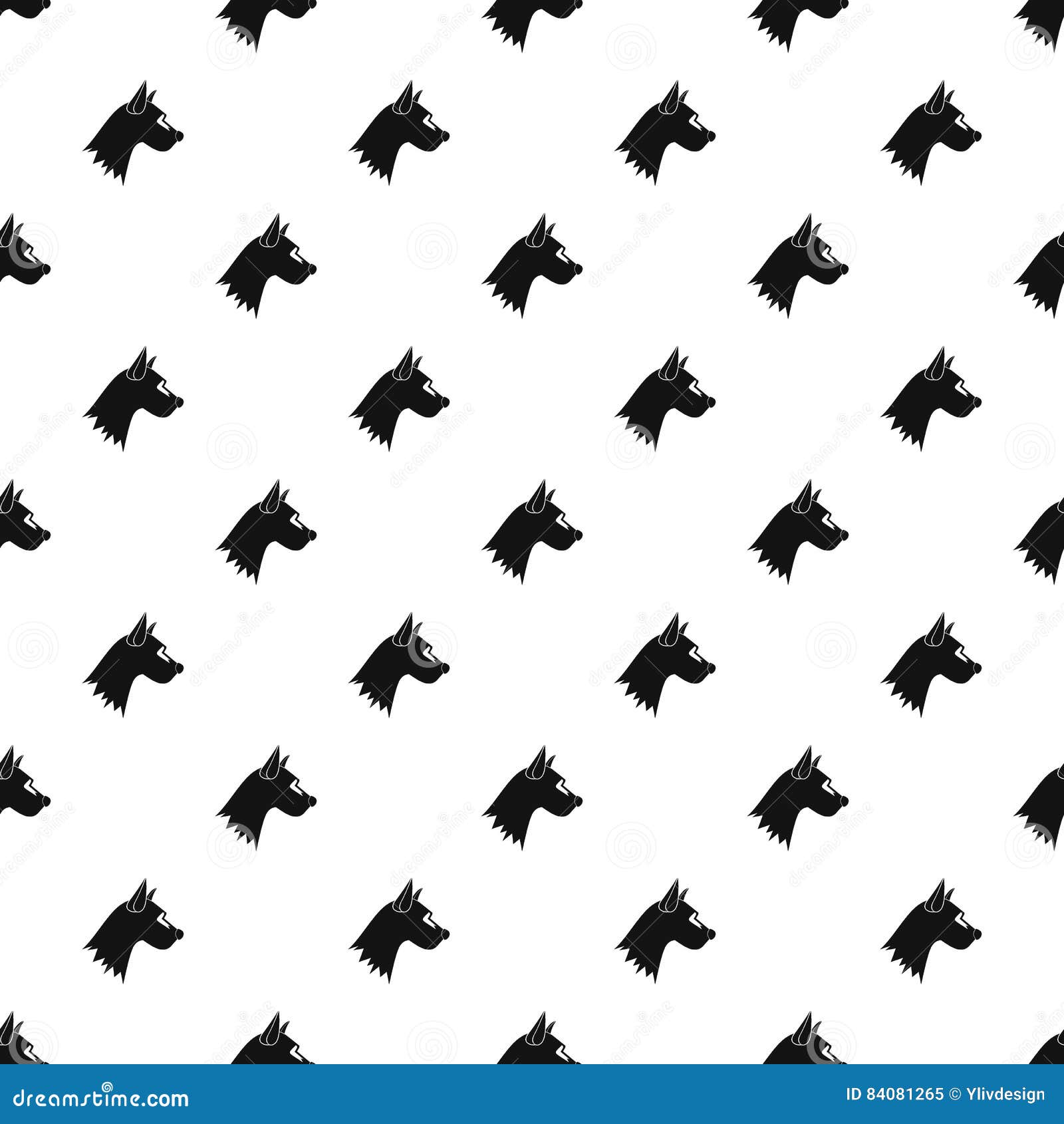 Dog Head Pattern, Simple Style Stock Vector - Illustration of domestic ...