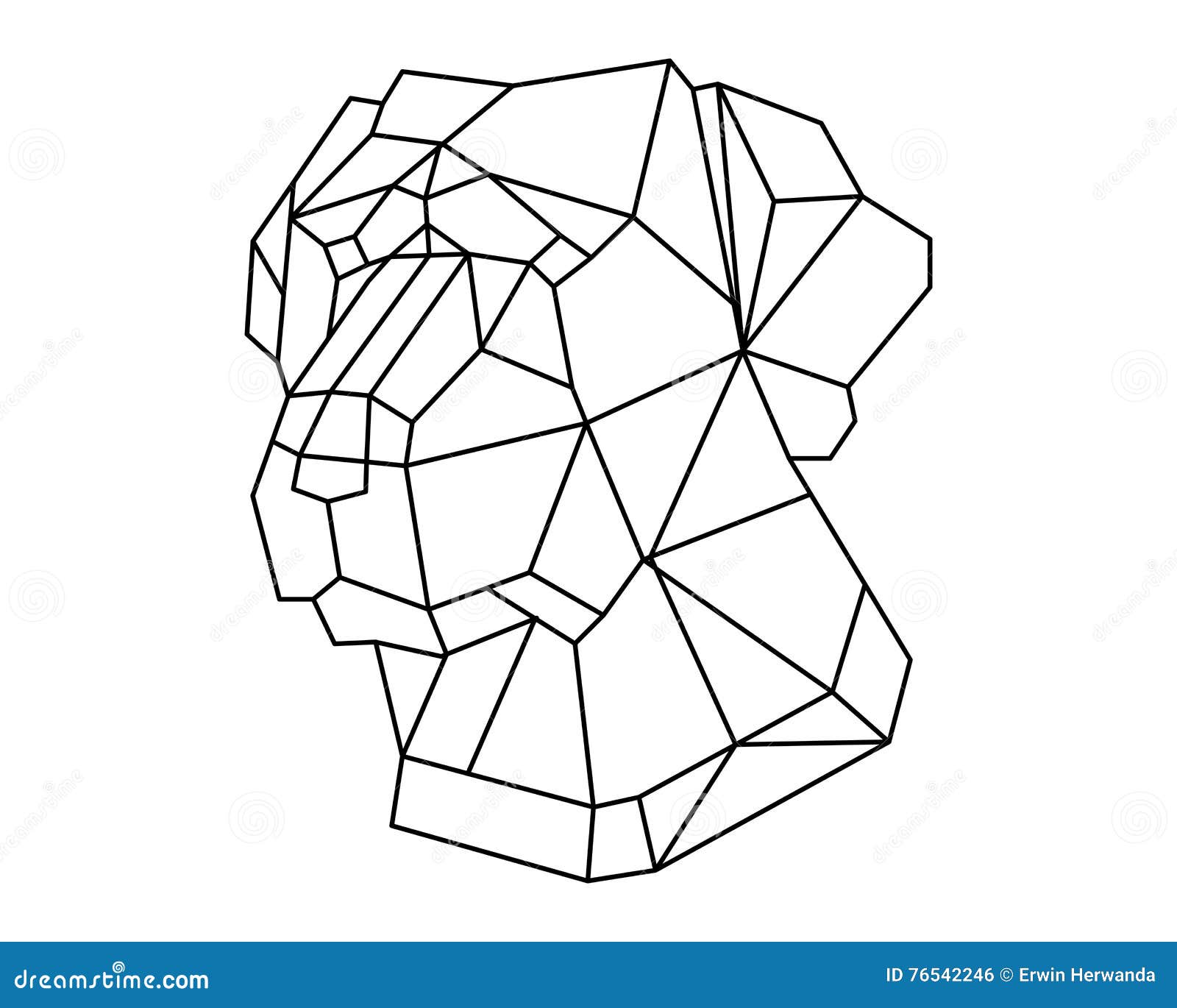Dog head polygon stock vector. Illustration of polygon - 76542246