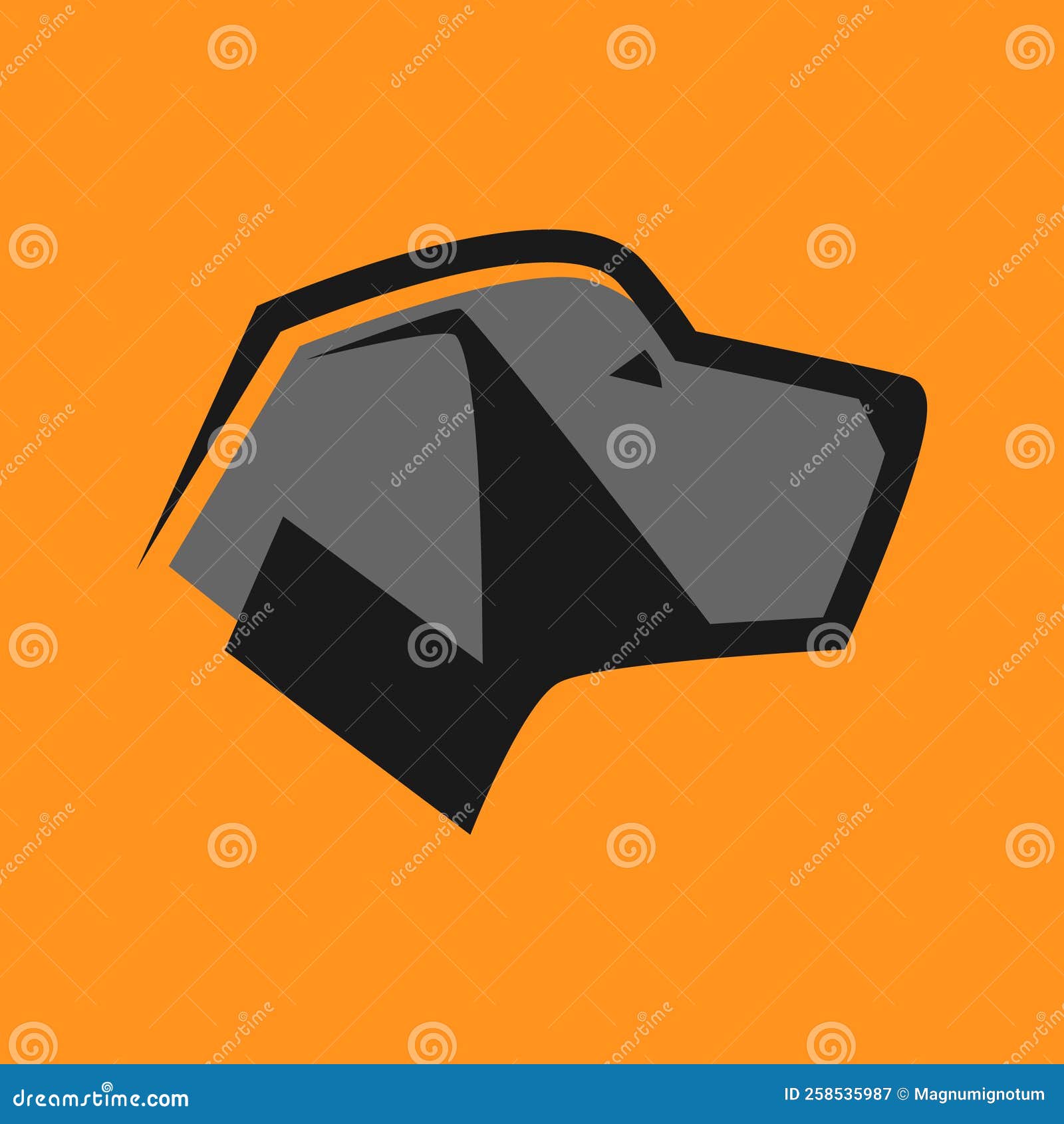 Dog Head Symbol on Orange Backdrop Stock Vector - Illustration of ...